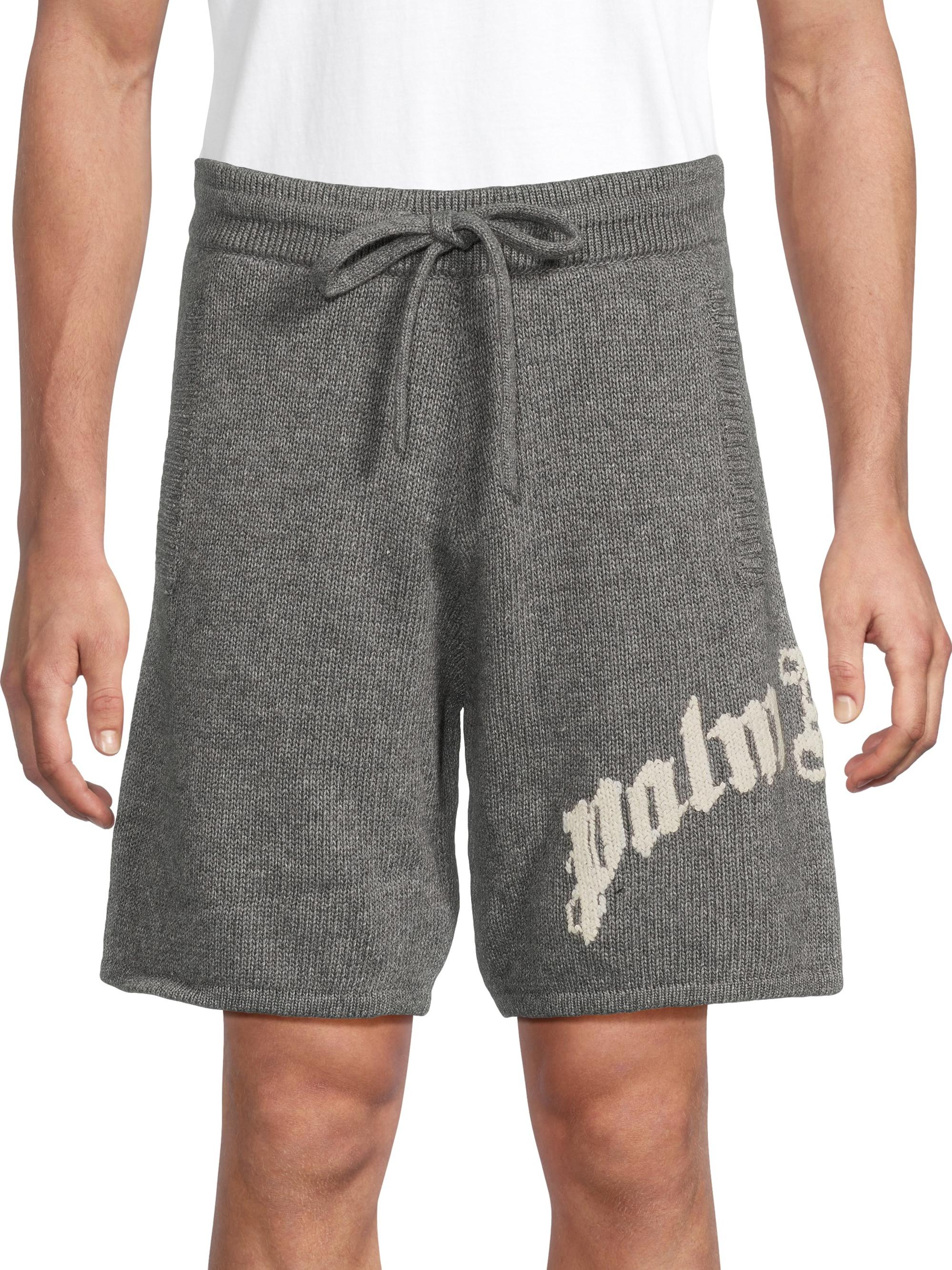 Click here for Palm Angels Mens Logo Merino Wool-Blend Rib-Knit S... prices