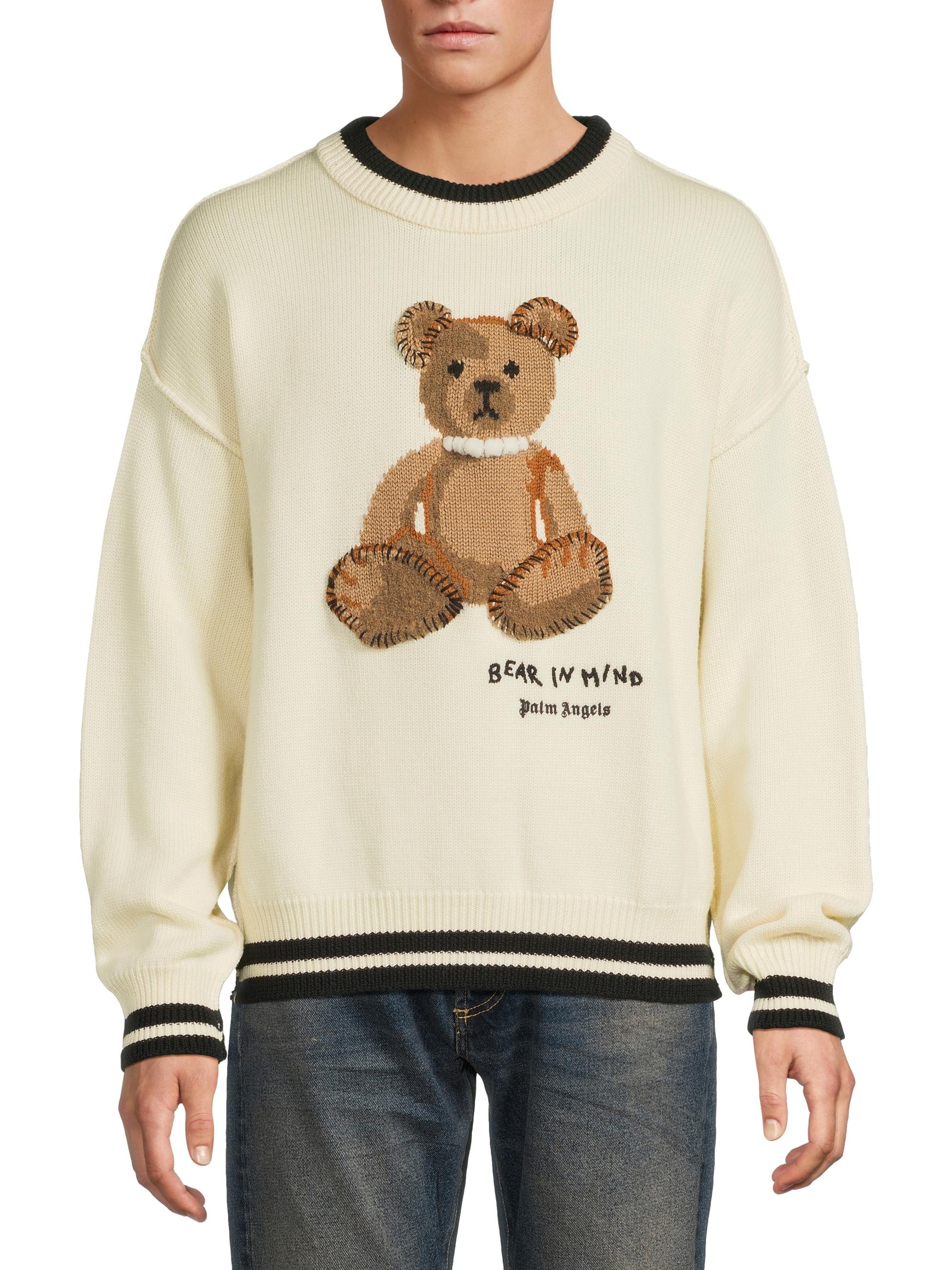 Click here for Palm Angels Mens Graphic Intarsia Wool Crewneck Sw... prices