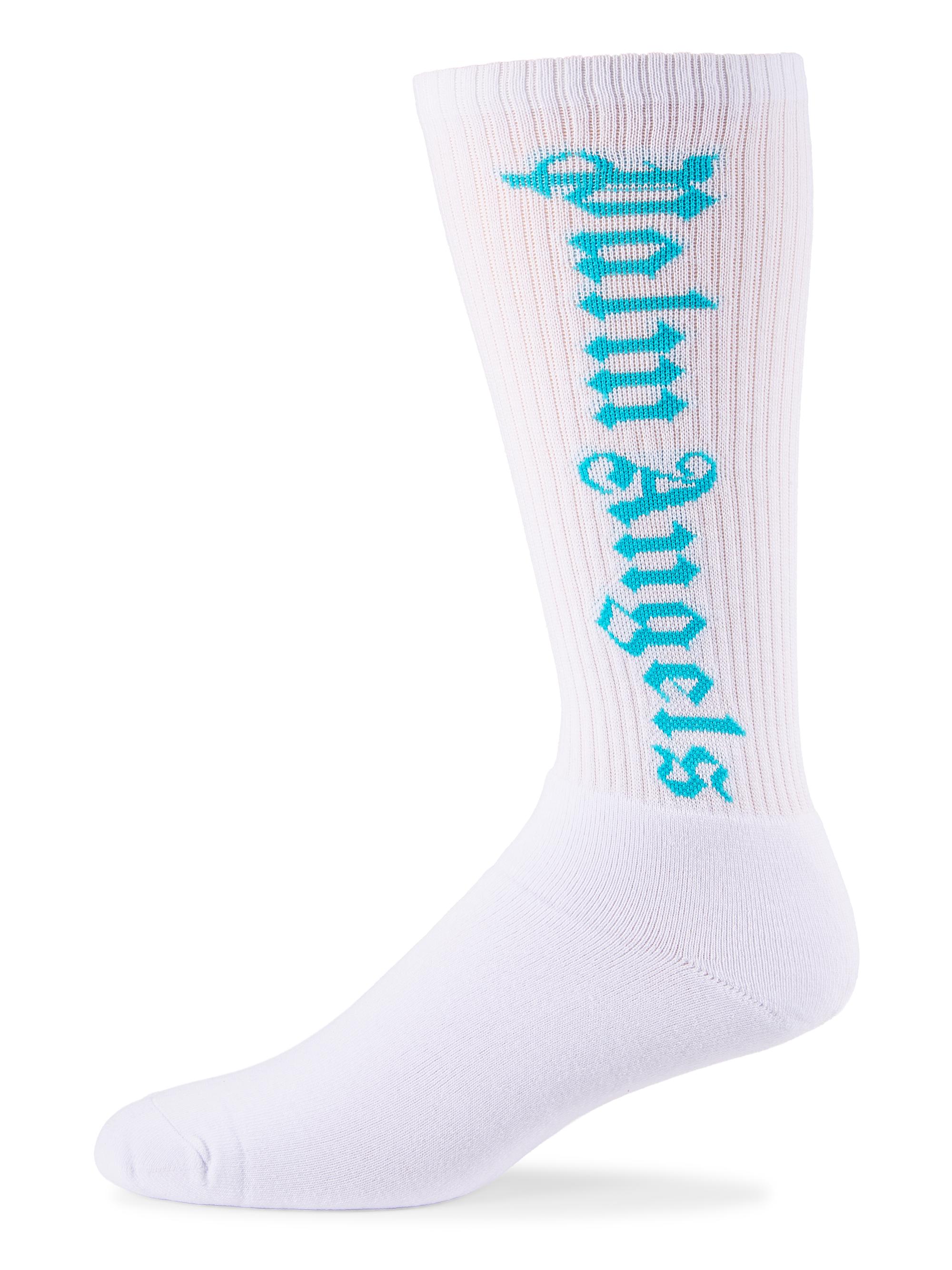 Click here for Palm Angels Mens Classic Logo Rib-Knit Socks - Whi... prices