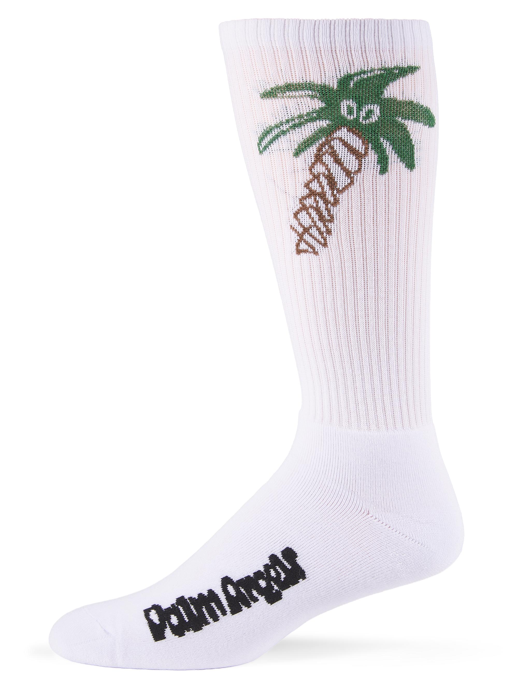 Click here for Palm Angels Mens Sketchy Rib-Knit Socks - White -... prices
