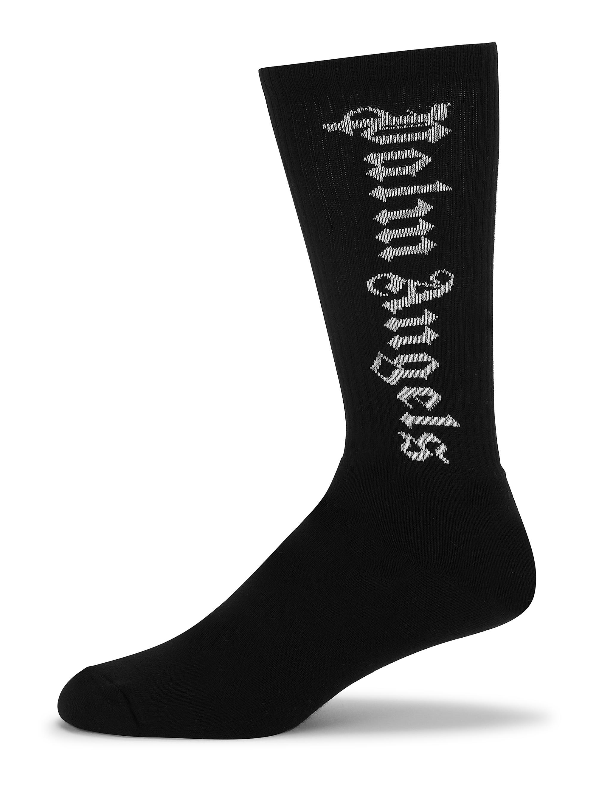 Click here for Palm Angels Mens Vertical Logo Calf Socks - Black... prices
