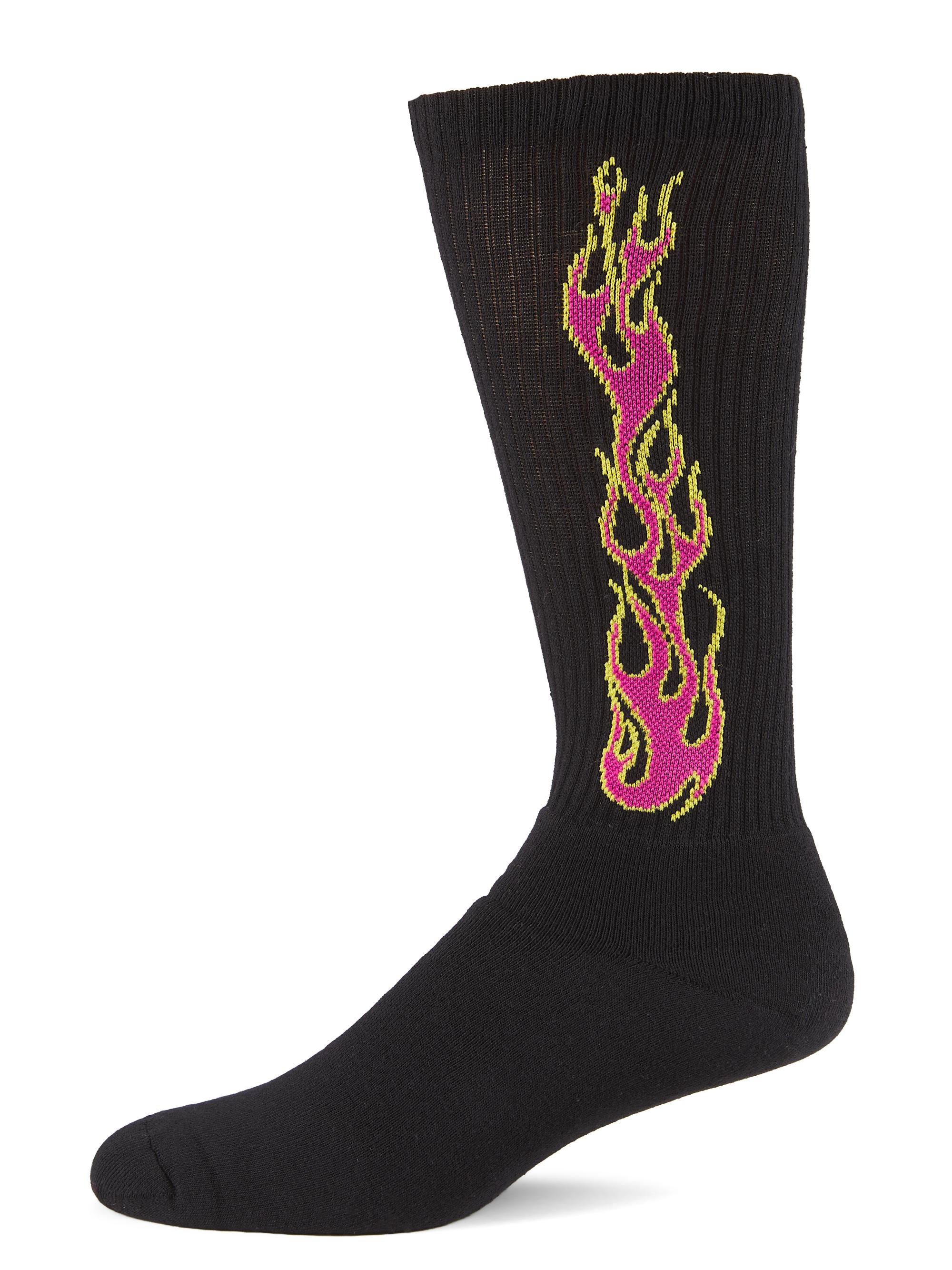 Click here for Palm Angels Mens Flames Cotton-Blend Socks - Black... prices