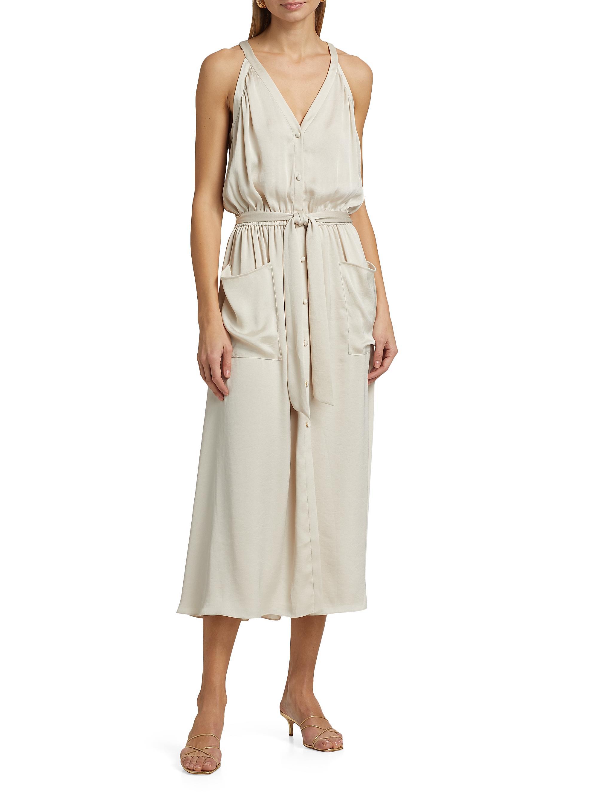 Click here for Ramy Brook Womens Amelia Halter Satin Dress - Sand... prices