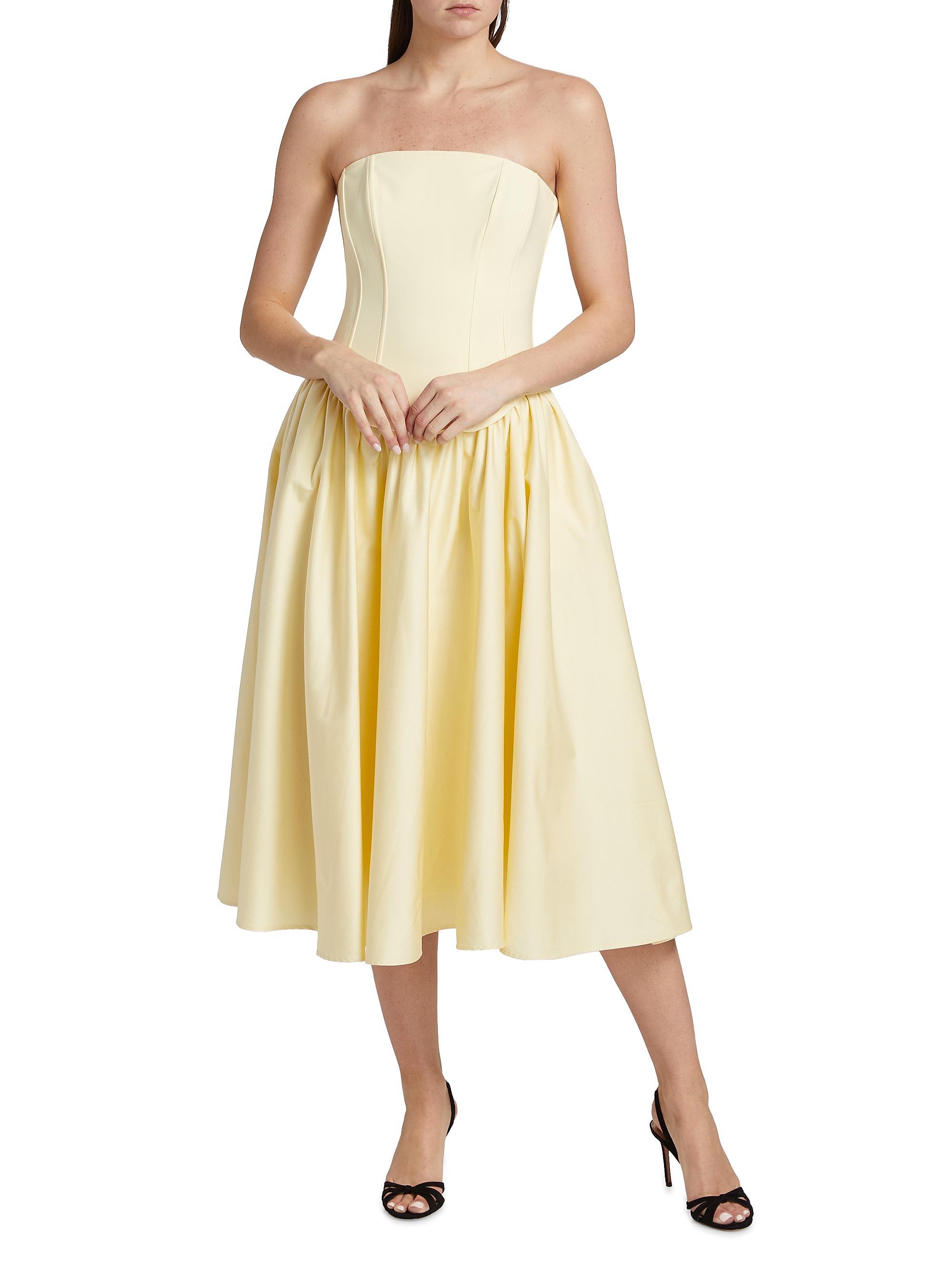 Click here for Toccin Womens Melody Corset Strapless Midi-Dress -... prices