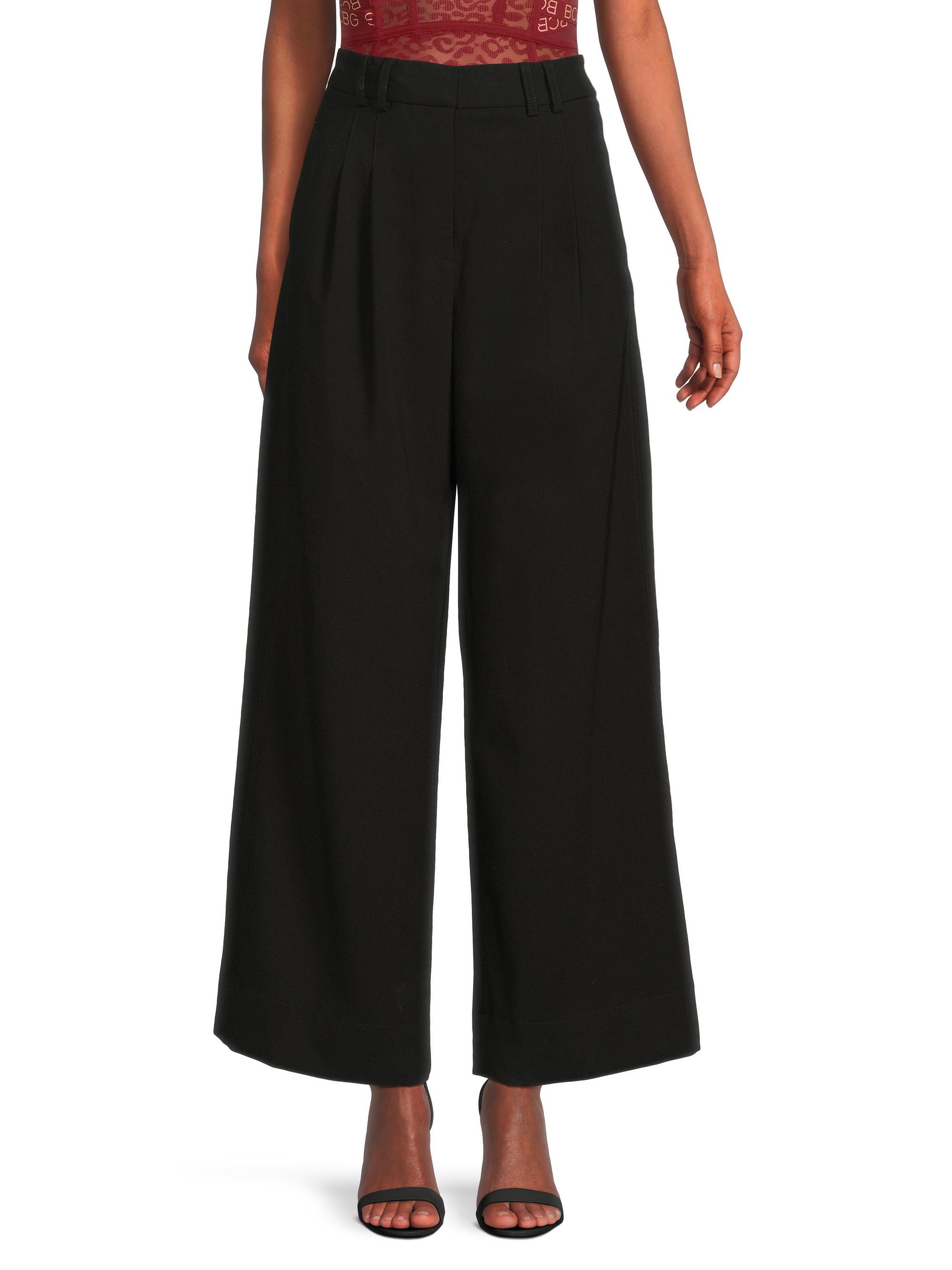 Click here for Bcbg Womens Pleated Wide-Leg Pants - Black - Size... prices