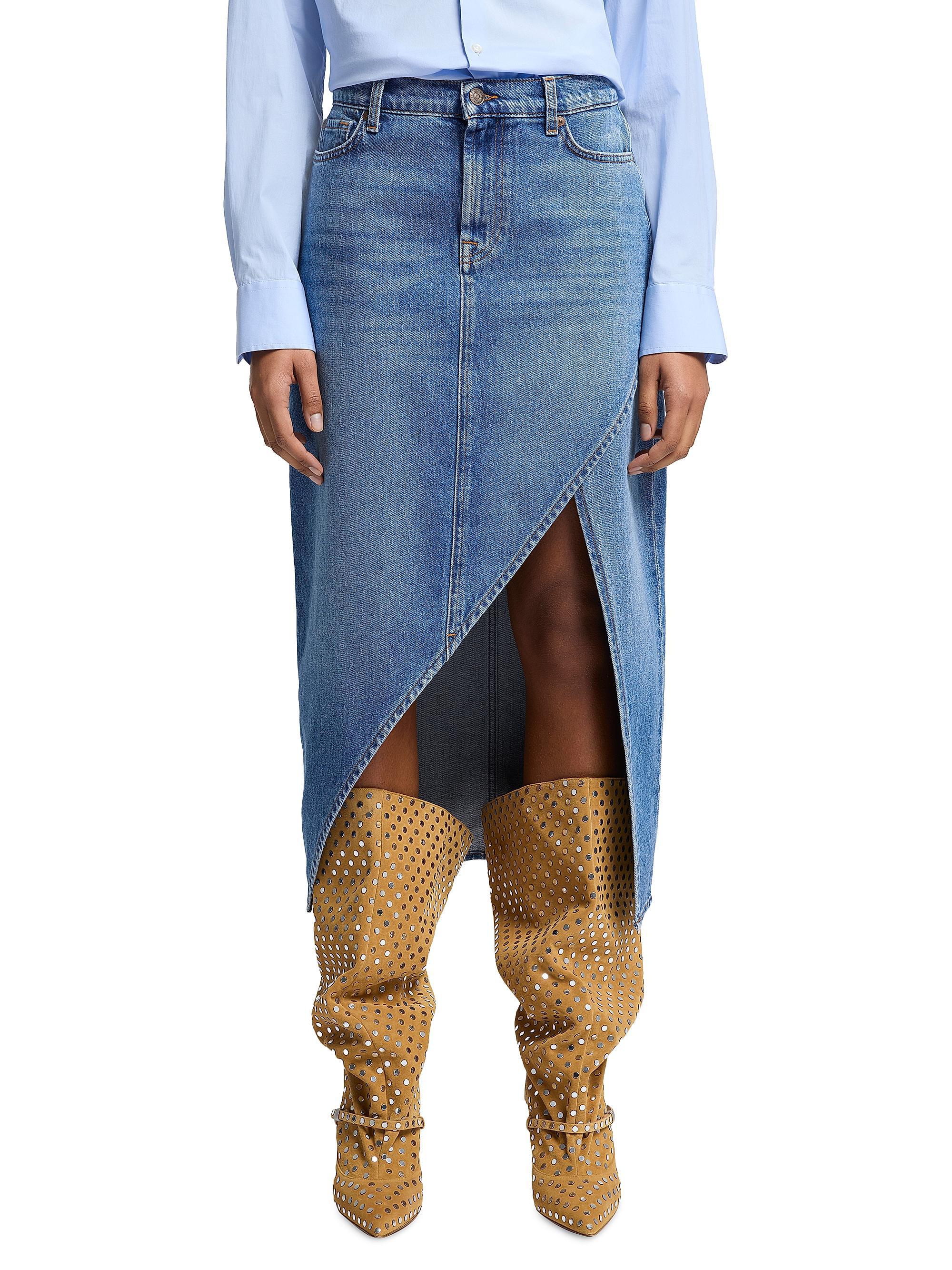 Click here for 7 For All Mankind Womens Libby Cut-Out Midi-Skirt... prices