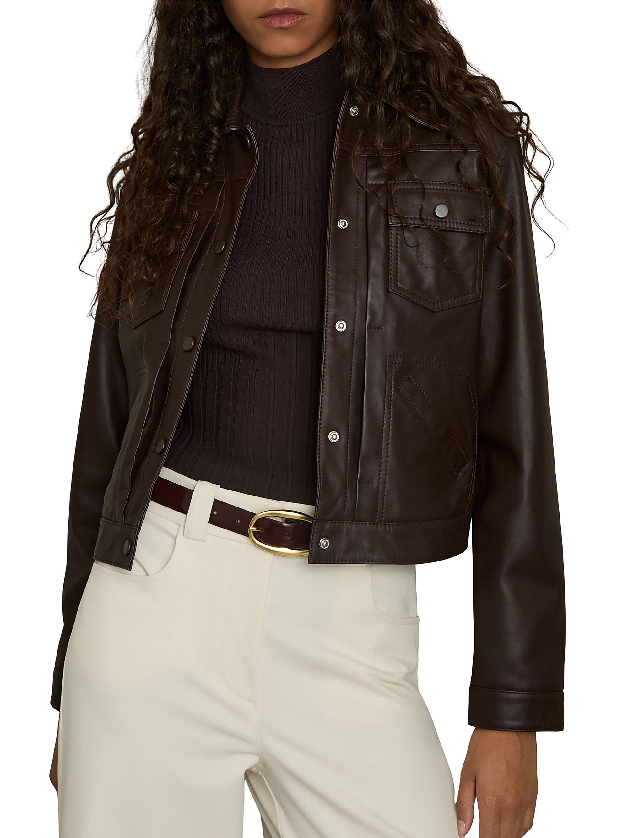 Click here for Reiss Womens Vienne Mock Turtleneck Sweater - Burg... prices