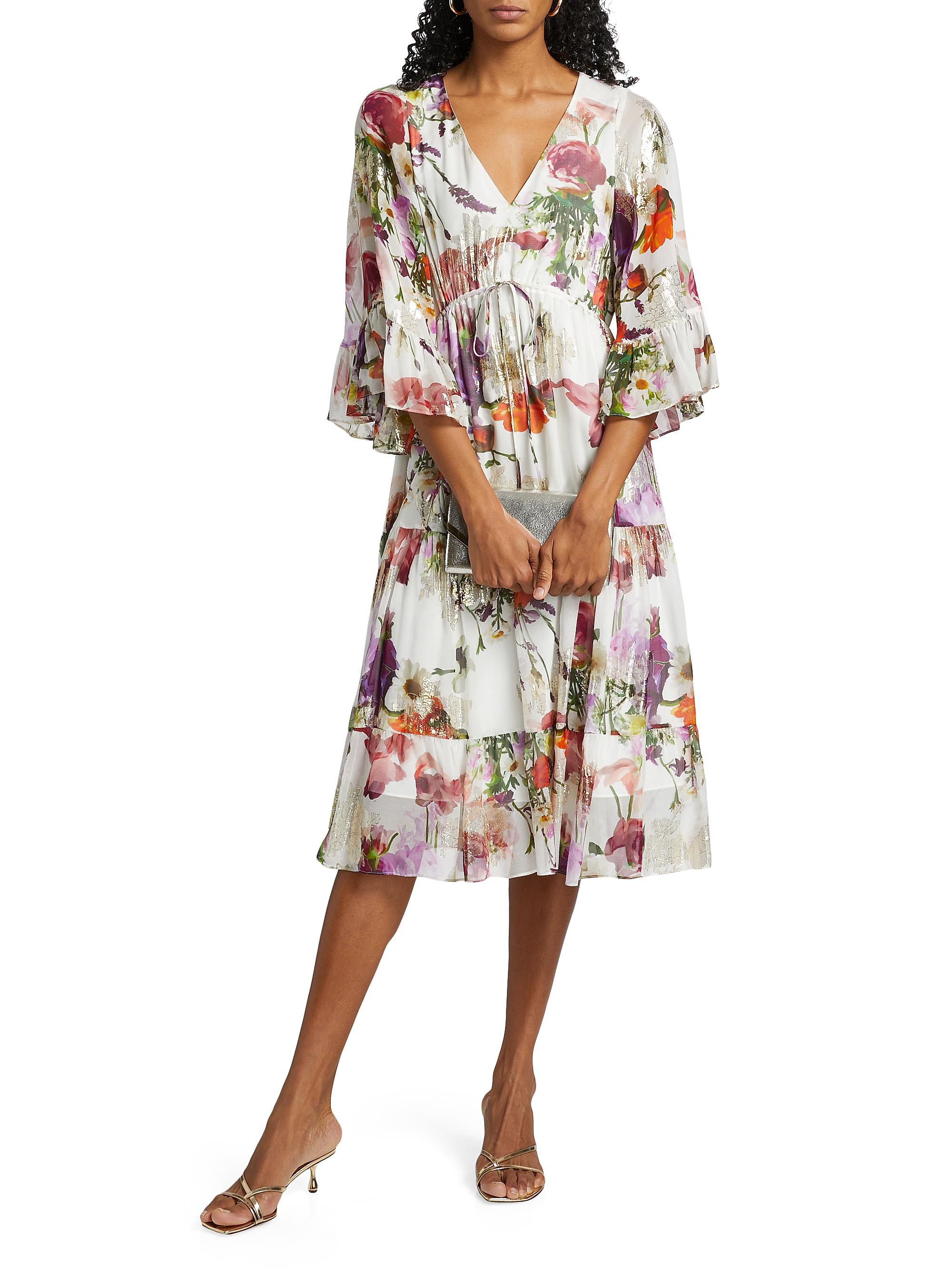 Click here for Kobi Halperin Womens Limone Floral Silk-Blend dres... prices