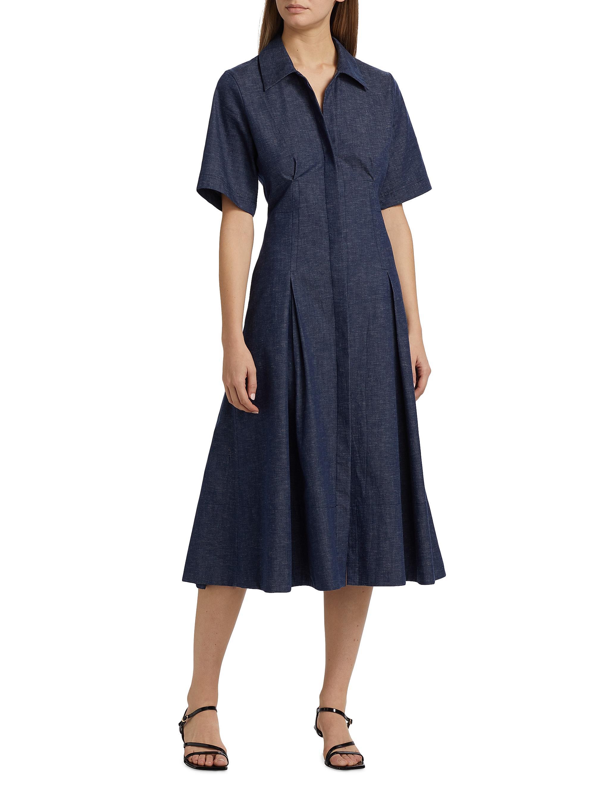 Click here for Vince Womens Denim Midi-Shirtdress - Deep Indigo -... prices