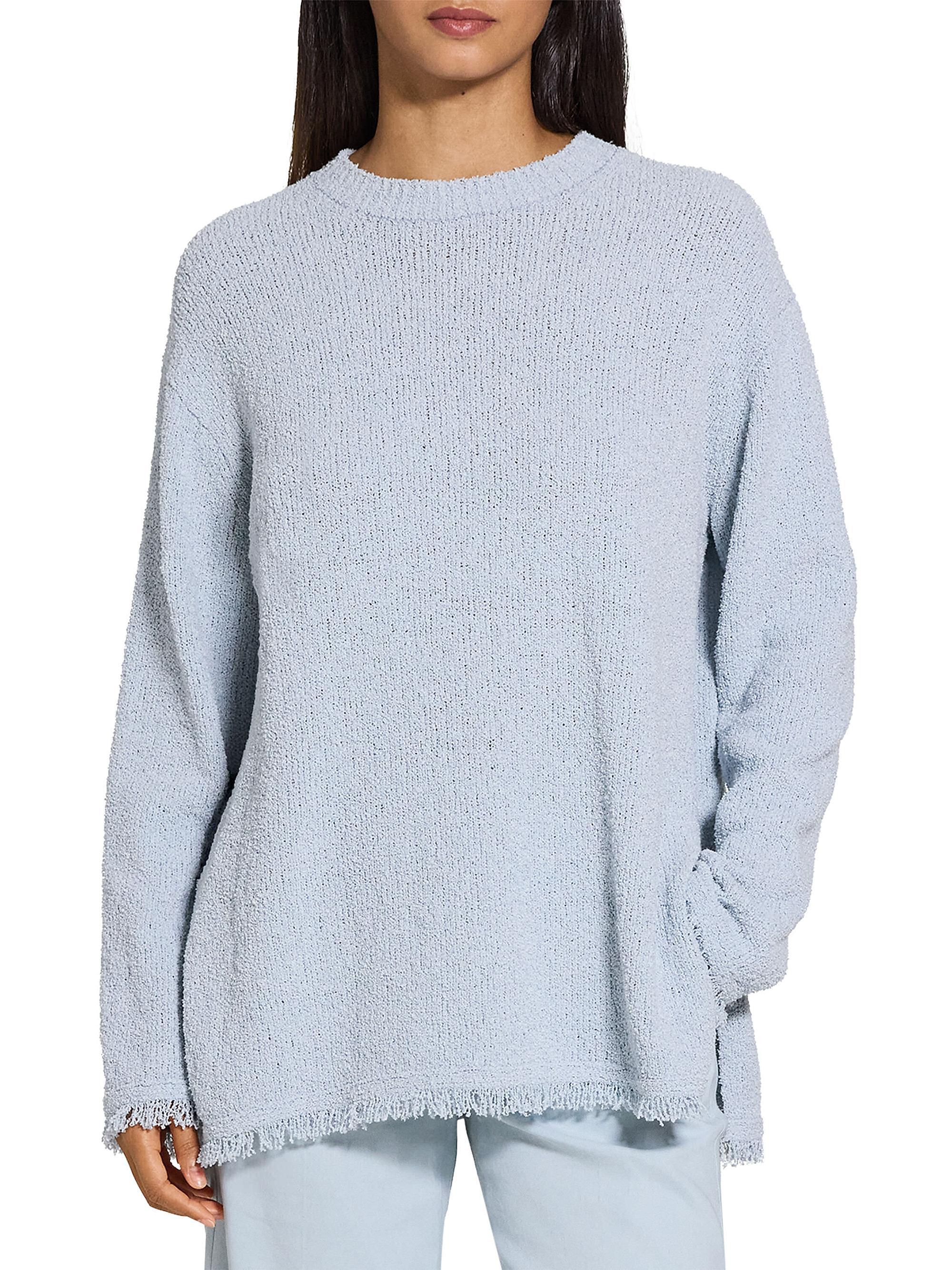 Click here for Theory Womens Relaxed Terry Sweater - Pearl Blue -... prices