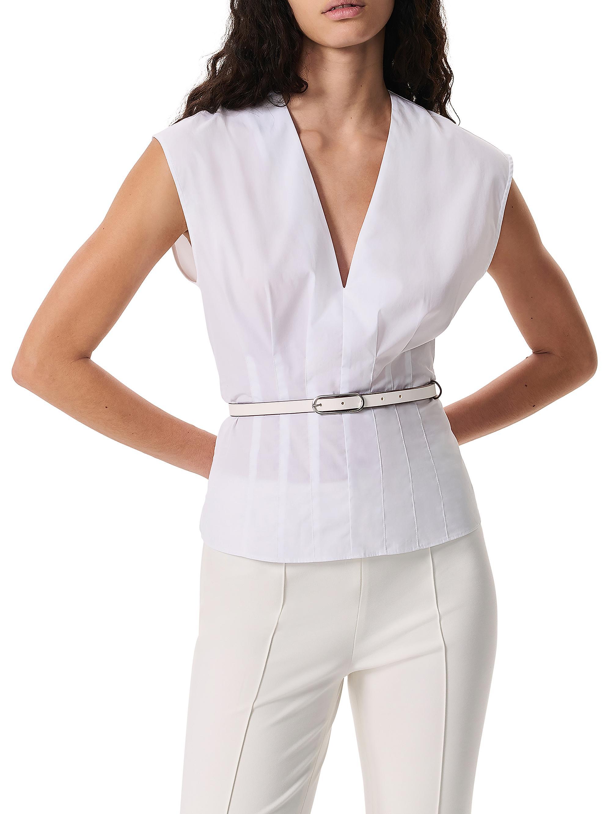 Click here for Rag & Bone Womens Ines Poplin Sleeveless Top - Whi... prices