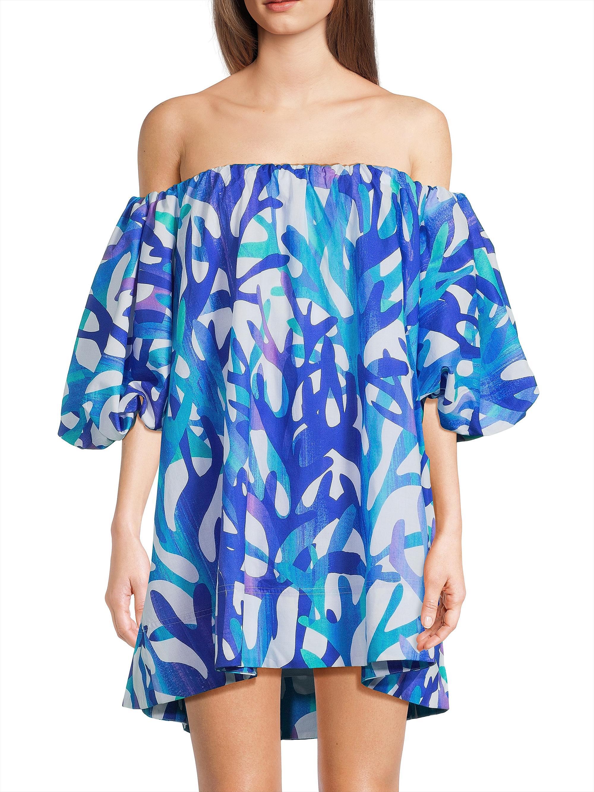 Click here for Milly Womens Jamie Under The Sea Cotton Oversized... prices