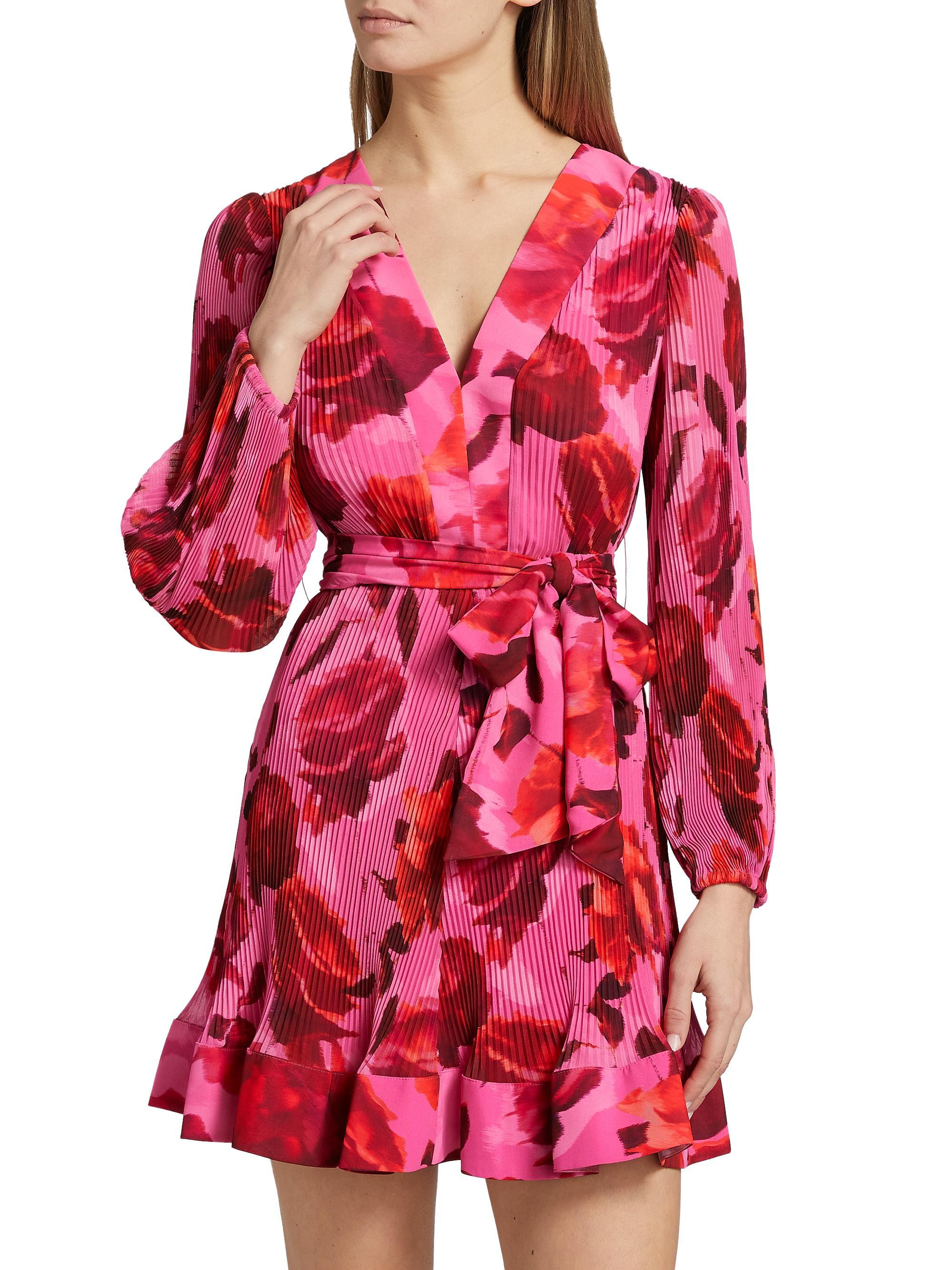 Click here for Milly Womens Liv Blurred Blossom Pleated Minidress... prices