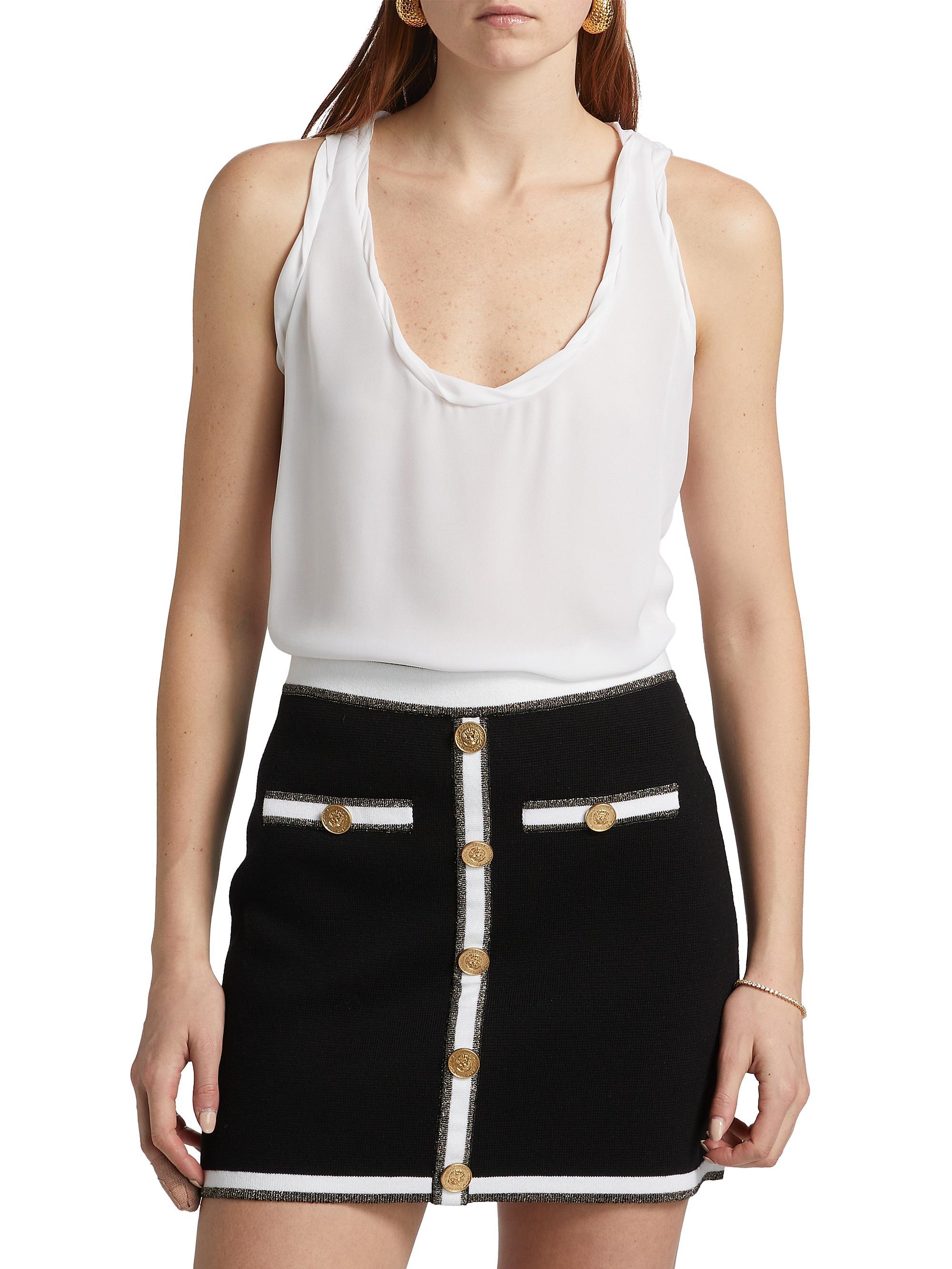 Click here for Lagence Womens Trixi Silk Twisted Band Tank - Whit... prices