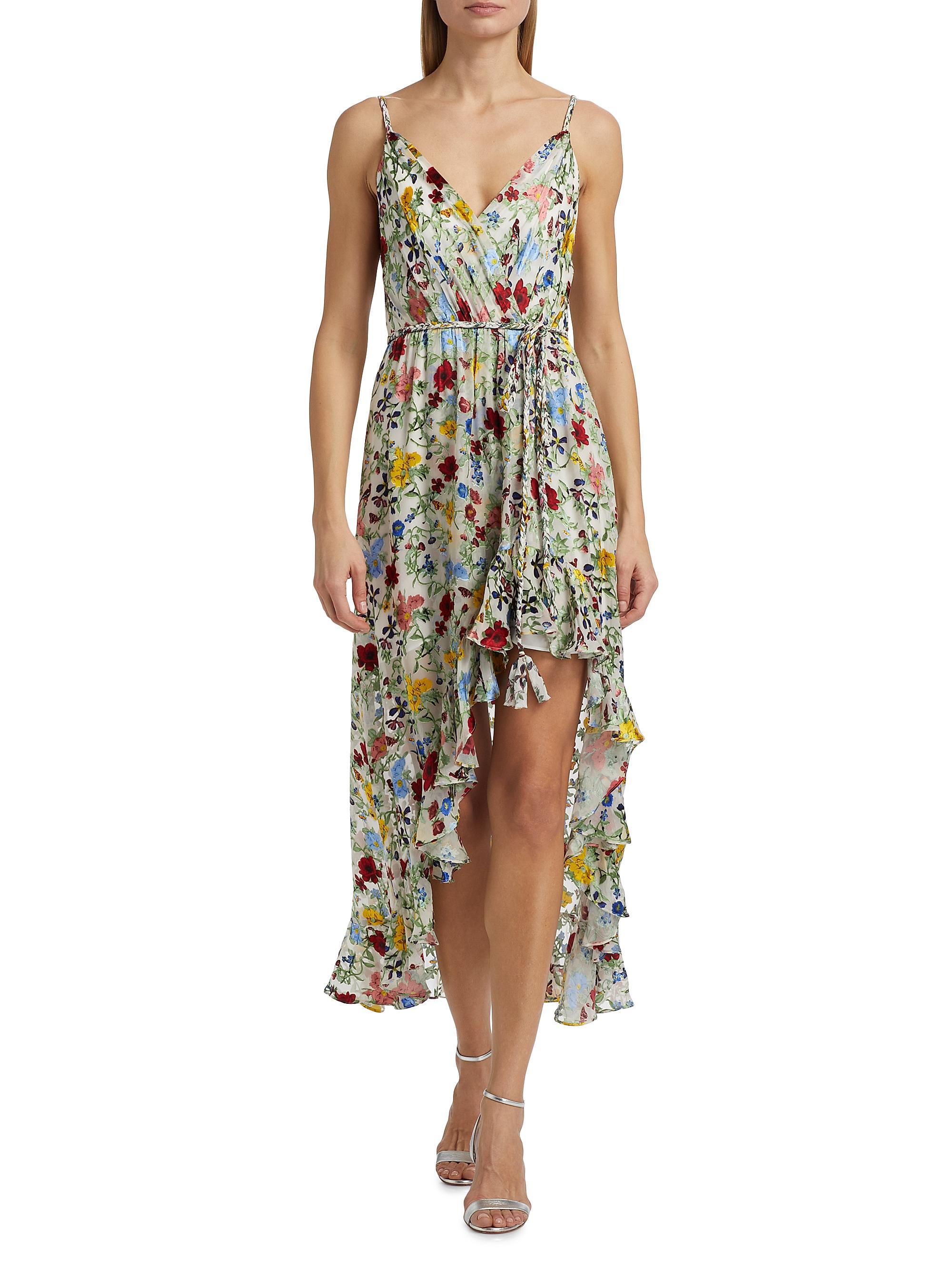 Click here for Alice + Olivia Womens Tara Floral Asymmetric Wrap... prices