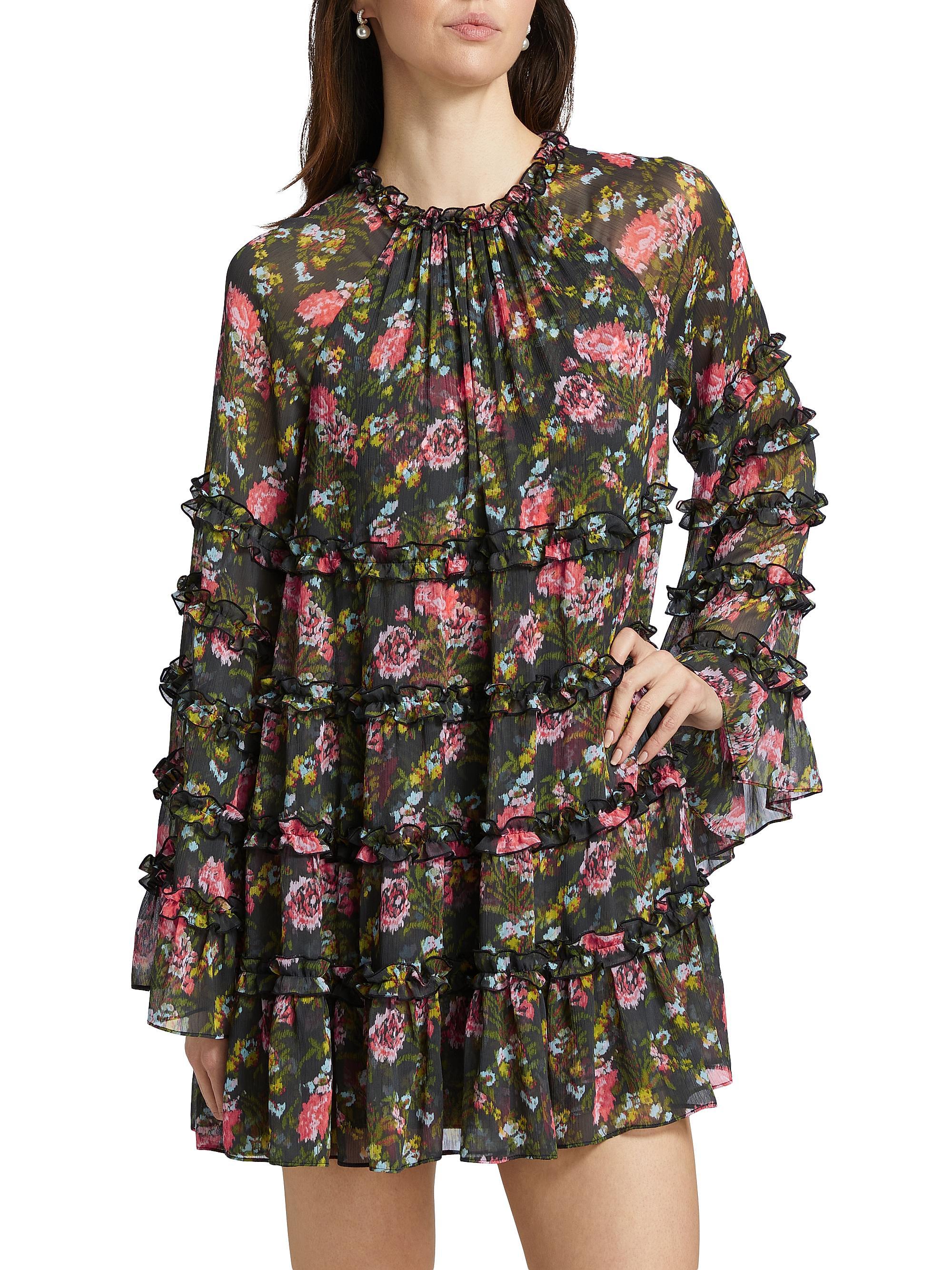 Click here for Cinq à Sept Womens Sunniva Impressionist Floral Mi... prices