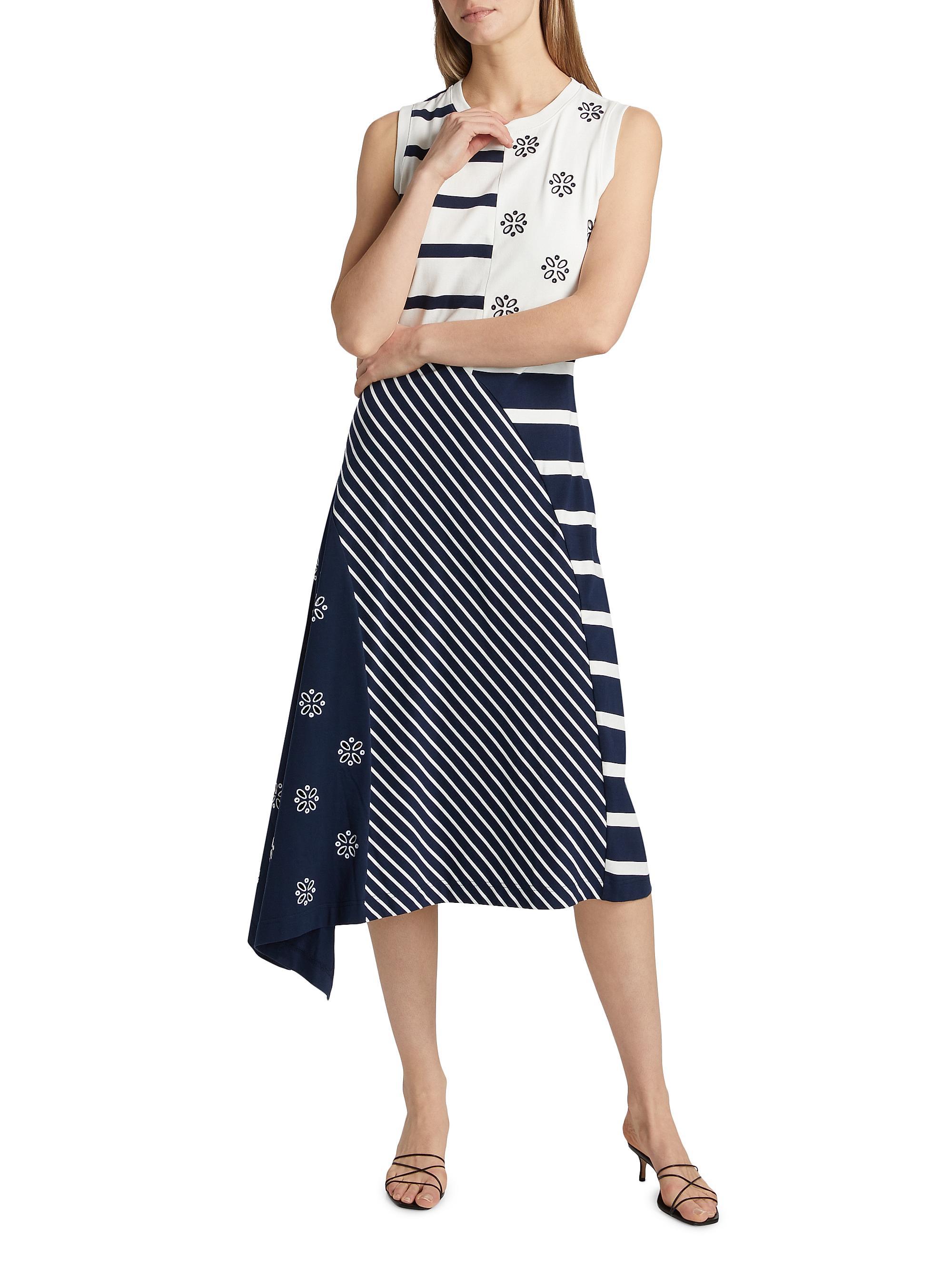 Click here for Tanya Taylor Womens Cassidy Mixed Jersey Midi-Dres... prices