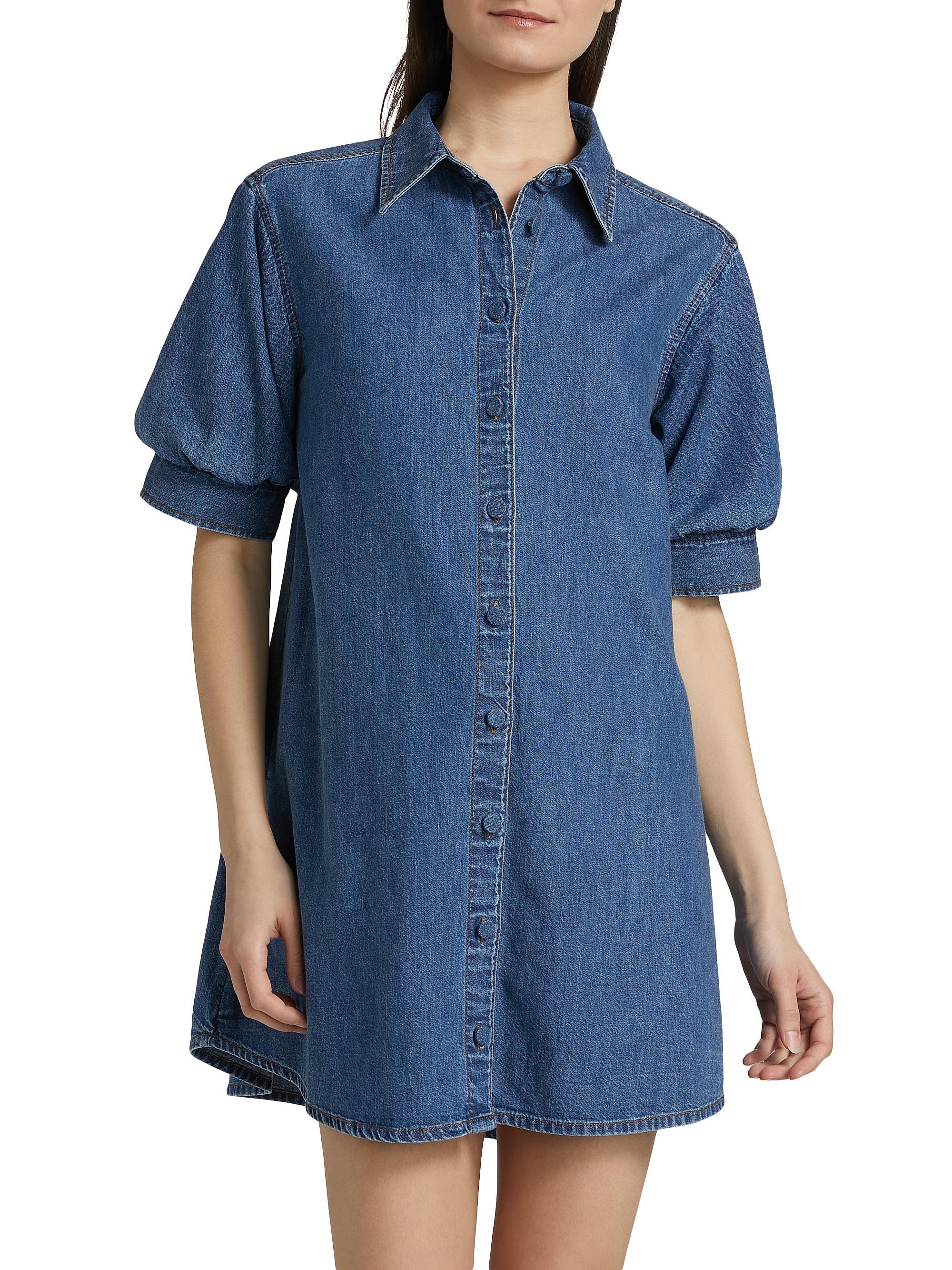 Click here for Frame Womens The Play Cotton Denim Minidress - Ant... prices