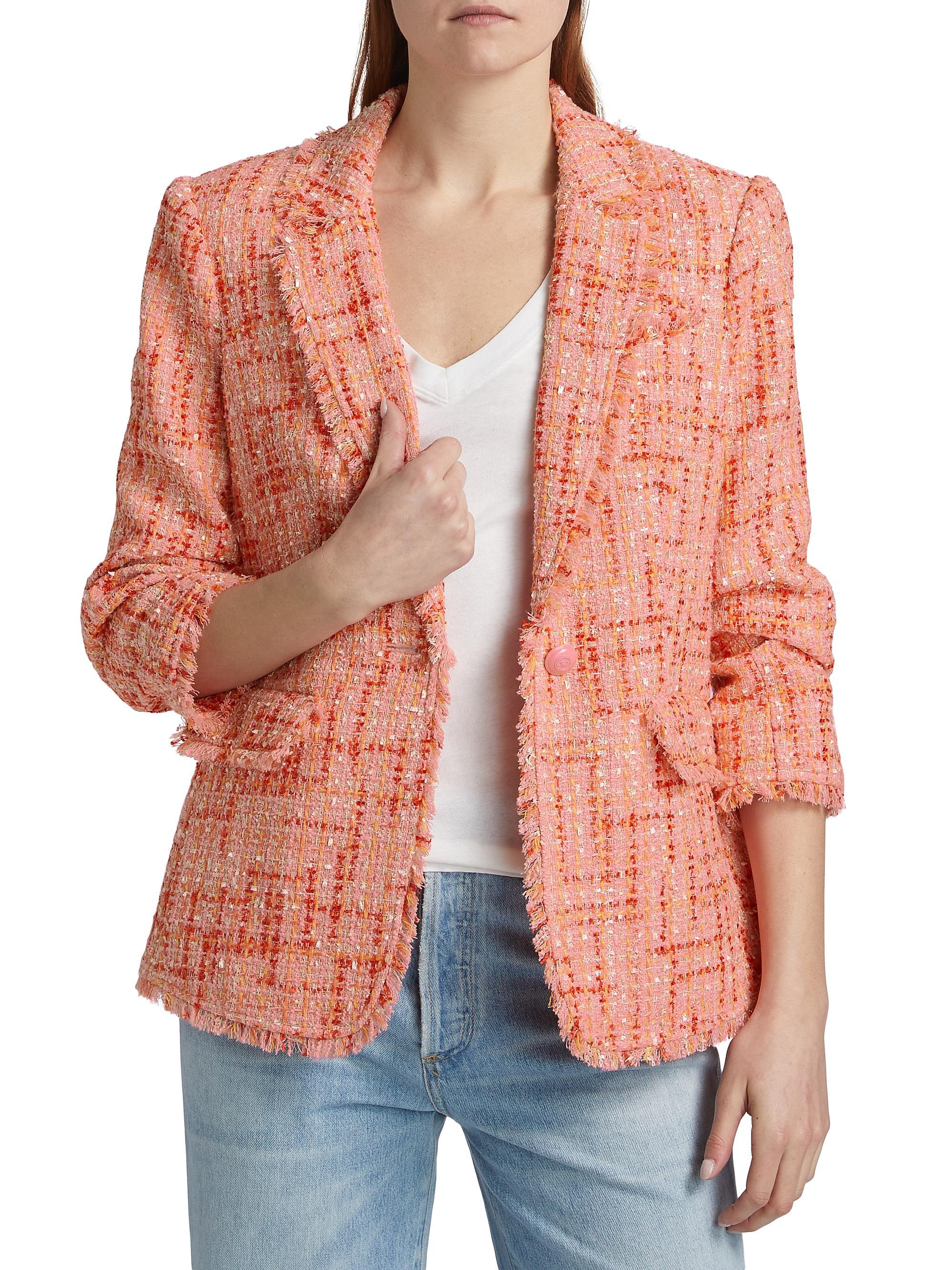 Click here for Cinq à Sept Womens Lucie Boucle Khloe Blazer - Pin... prices