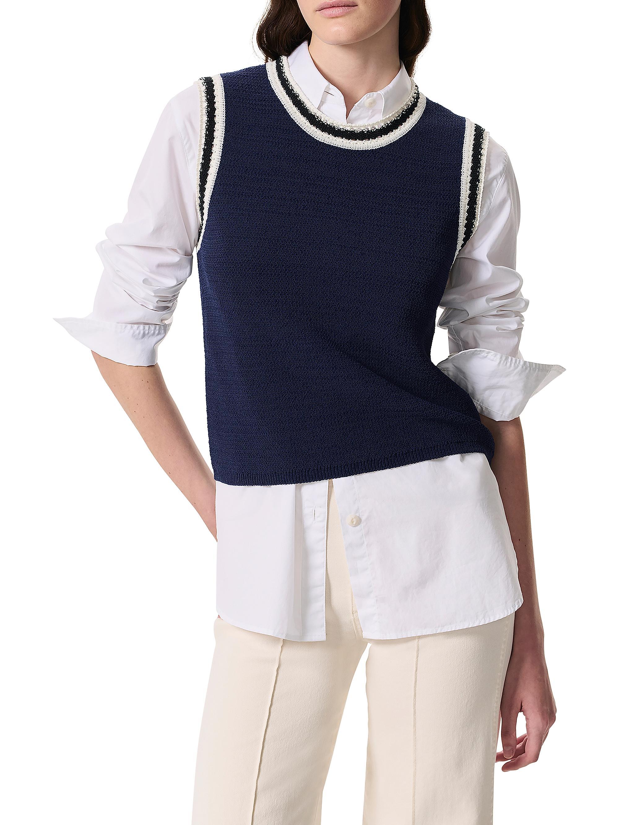 Click here for Rag & Bone Womens Meghan Compact-Knit Vest - Navy... prices