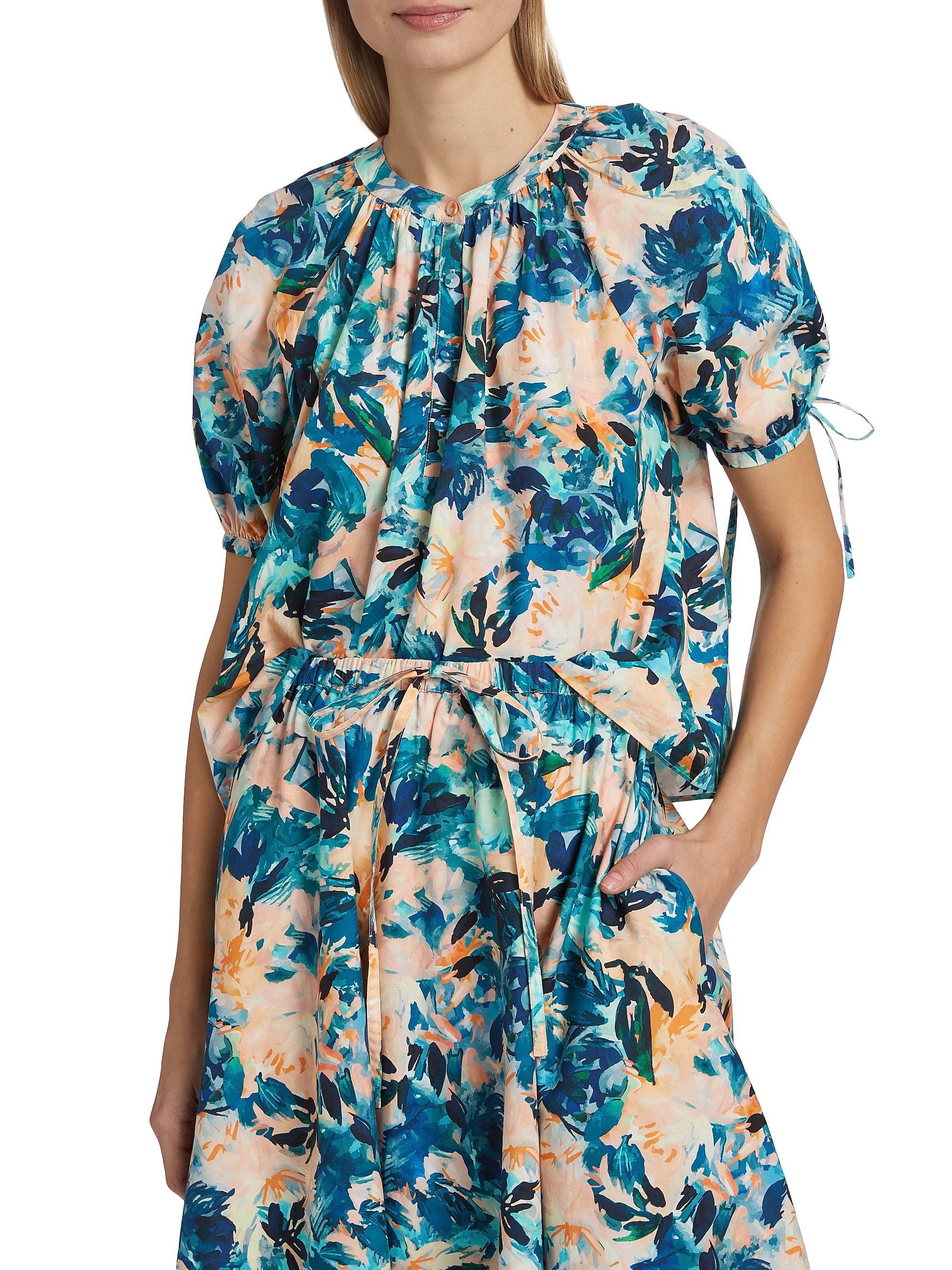 Click here for Ulla Johnson Womens Vienne Floral Cotton Blouse -... prices