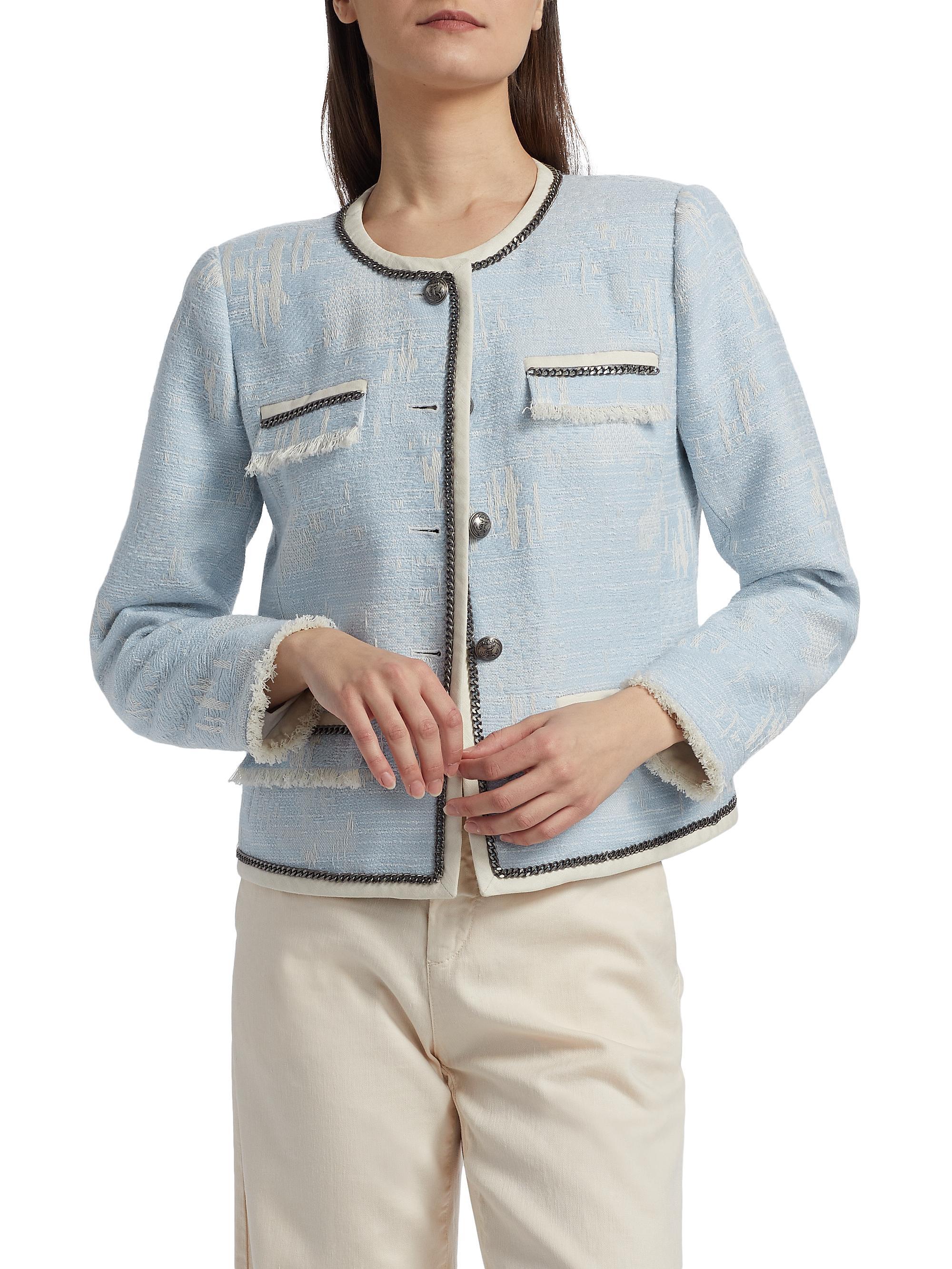 Click here for Kobi Halperin Womens Lark Collarless Tweed Jacket... prices