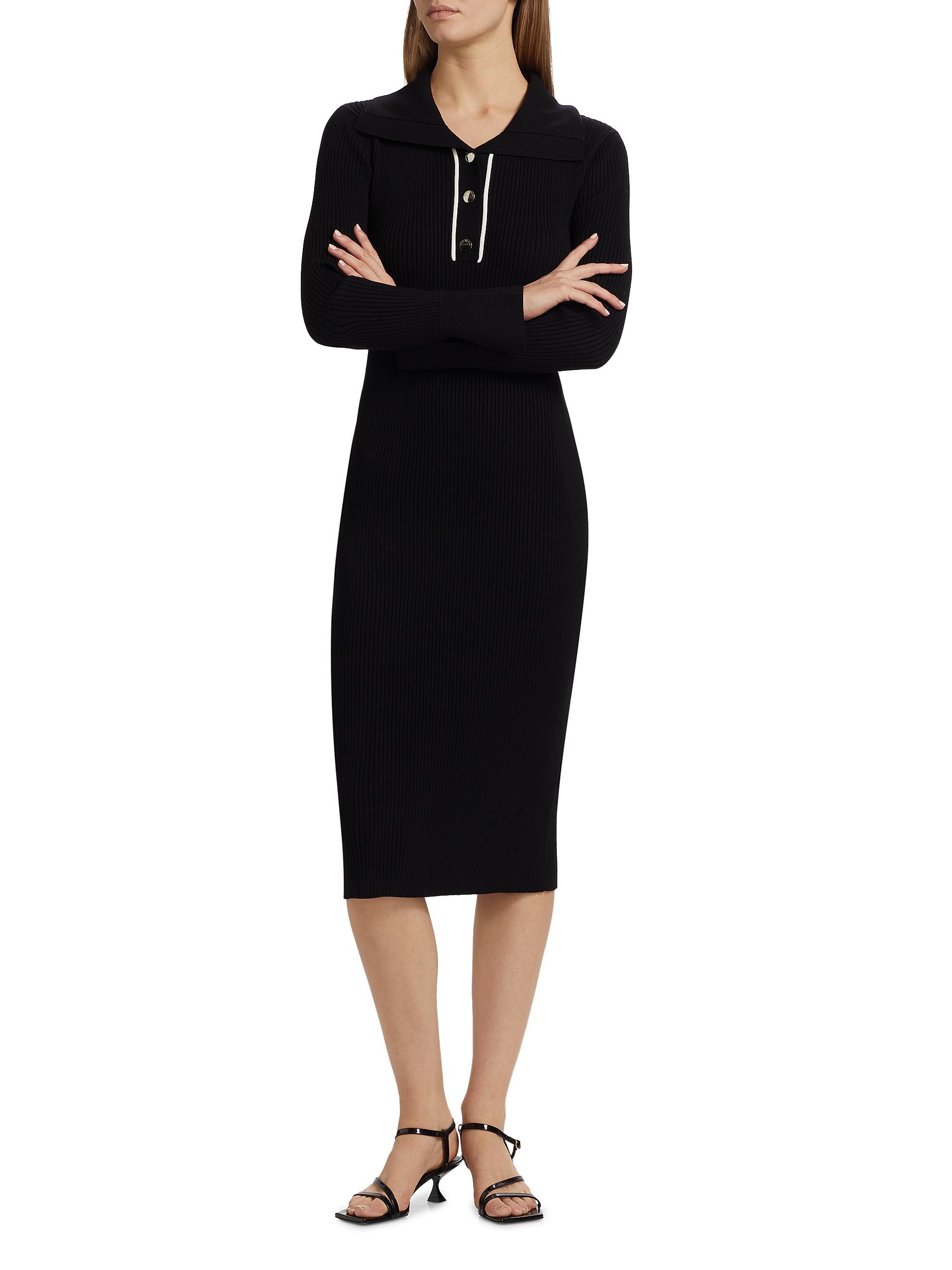 Click here for Elie Tahari Womens The Zadie Rib-Knit Midi-Dress -... prices