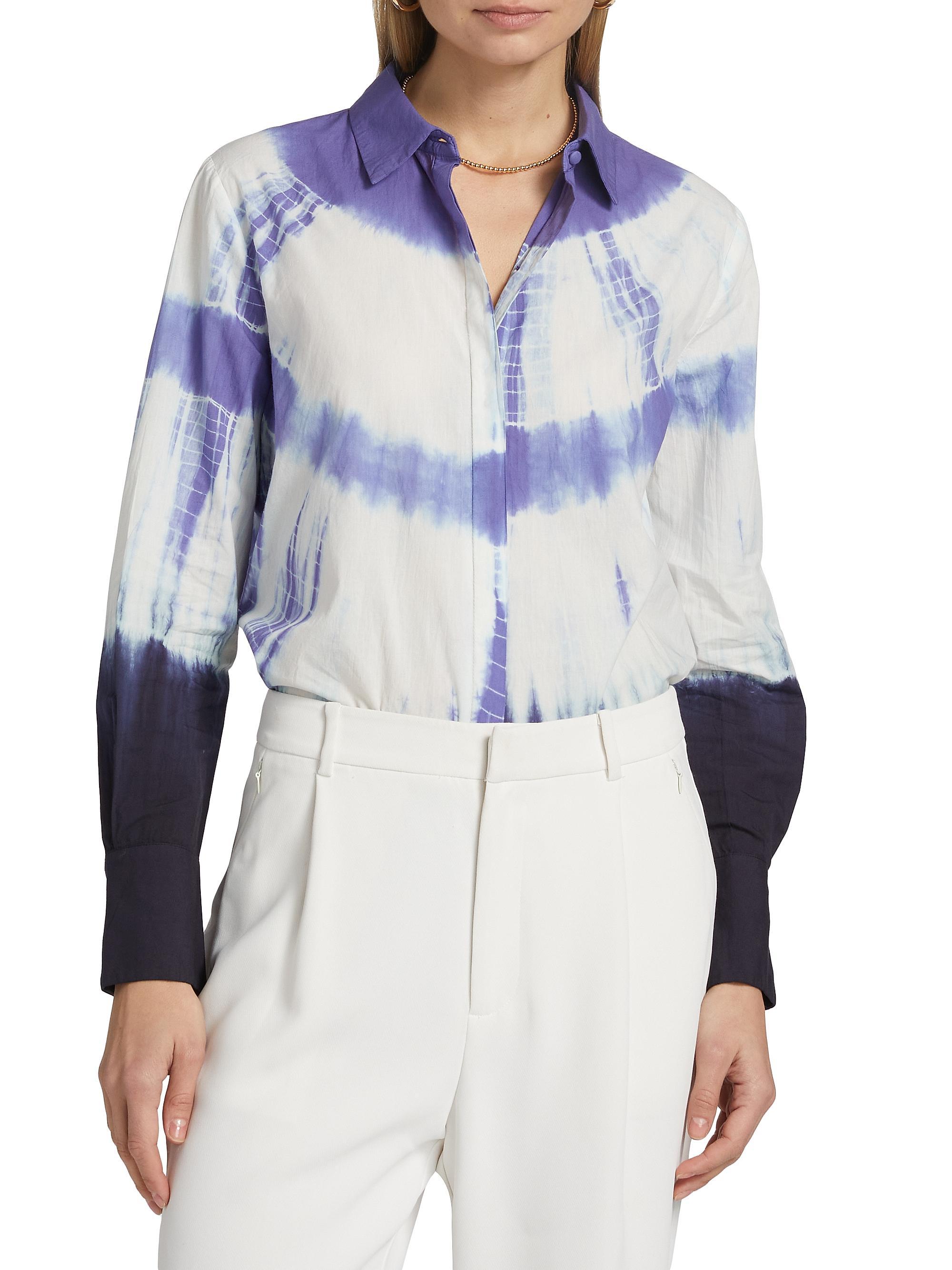 Click here for Kobi Halperin Womens Cadia Tie-Dye Cotton Blouse -... prices