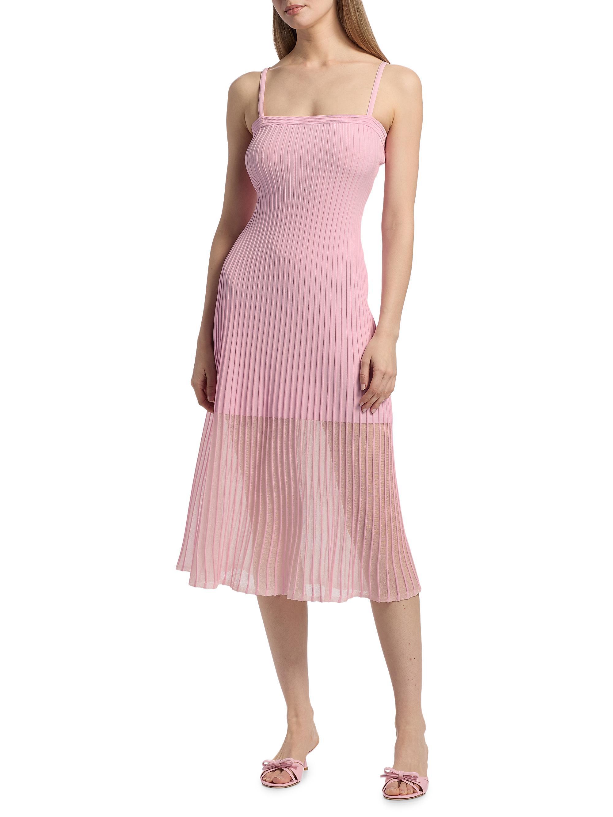 Click here for Milly Womens Sheer Rib-Knit A-Line Midi-Dress - Co... prices