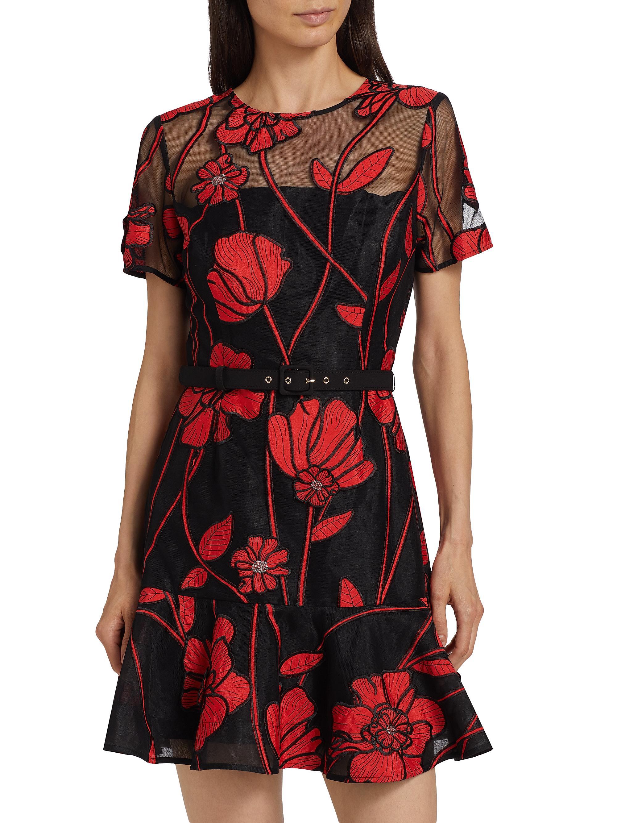 Click here for Milly Womens Rosie Grand Fleur Embroidered Dress -... prices