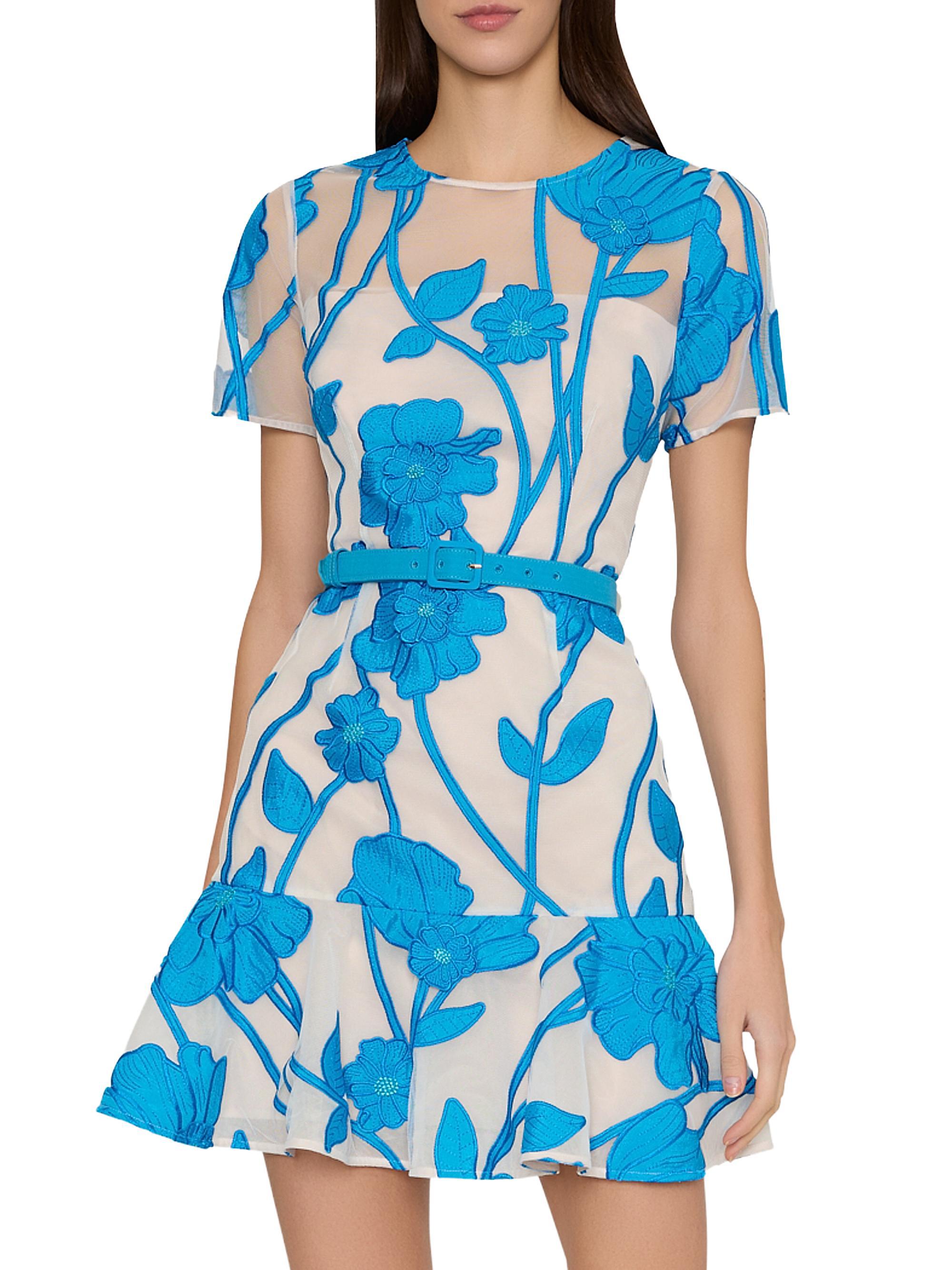 Click here for Milly Womens Rosie Grand Fleur Belted Embroidered... prices