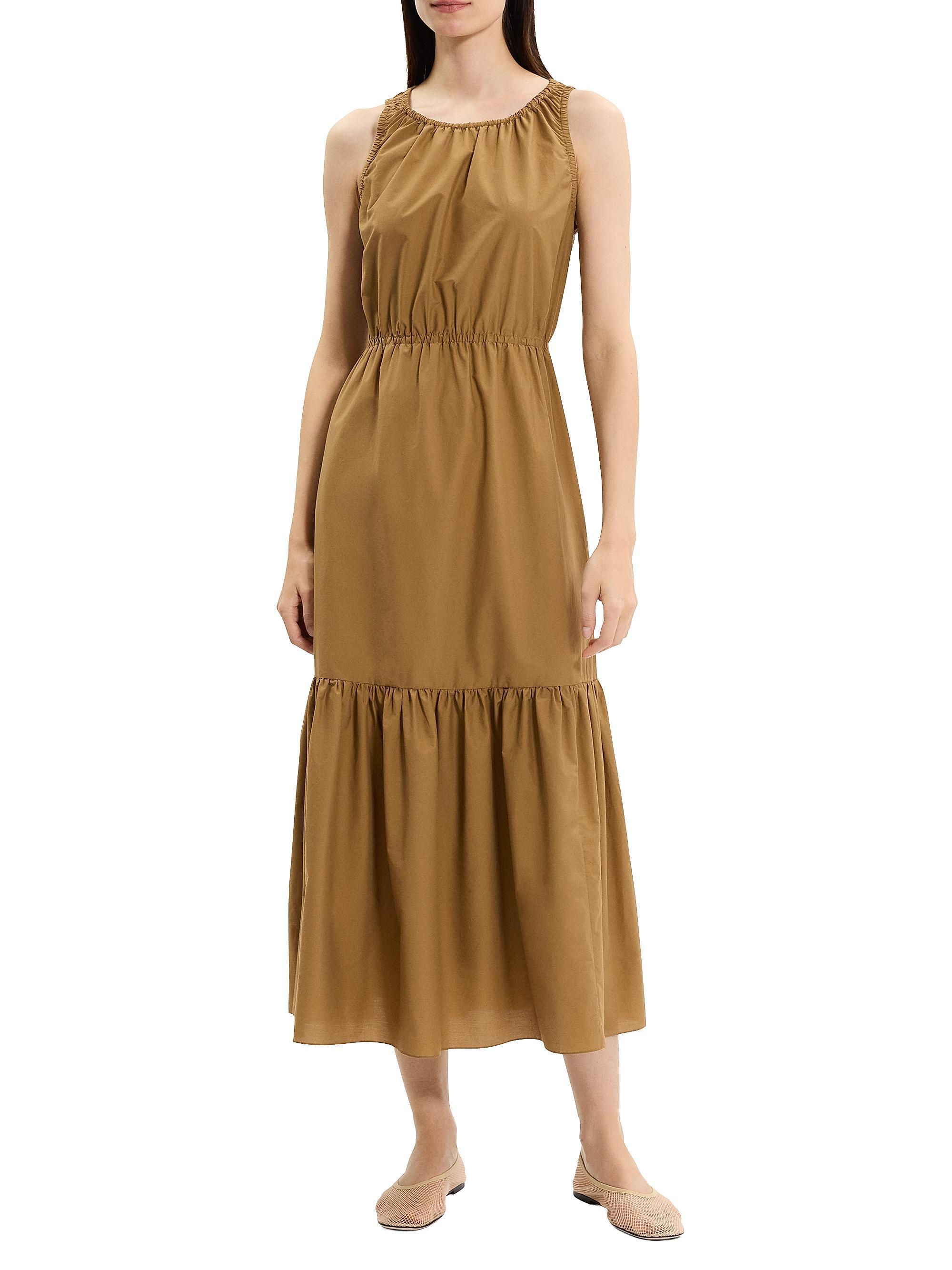 Click here for Theory Womens Soft Lawn Sleeveless Gathered Midi-D... prices