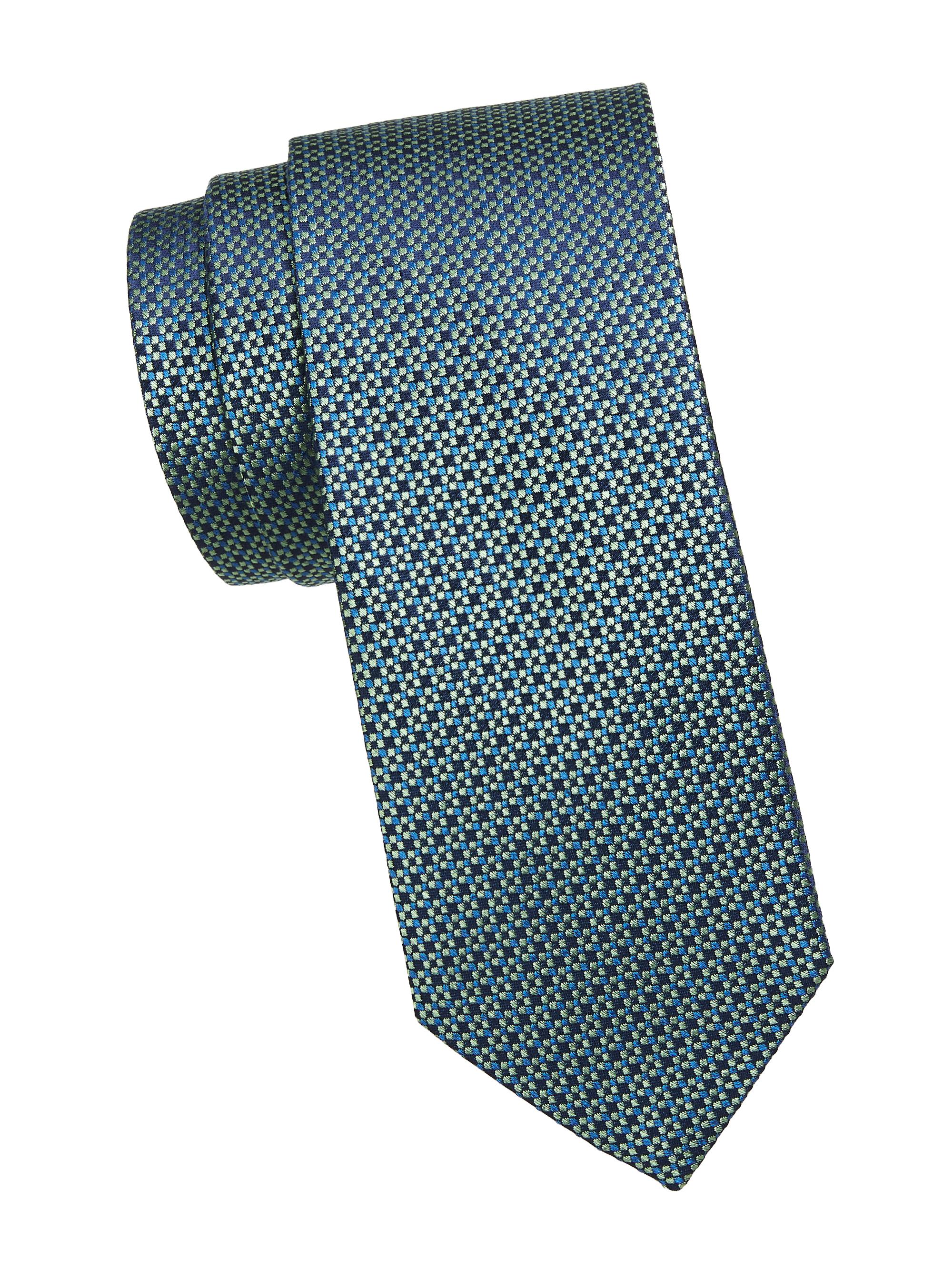 Click here for Saks Fifth Avenue Mens Neat Silk Tie - Navy Green prices