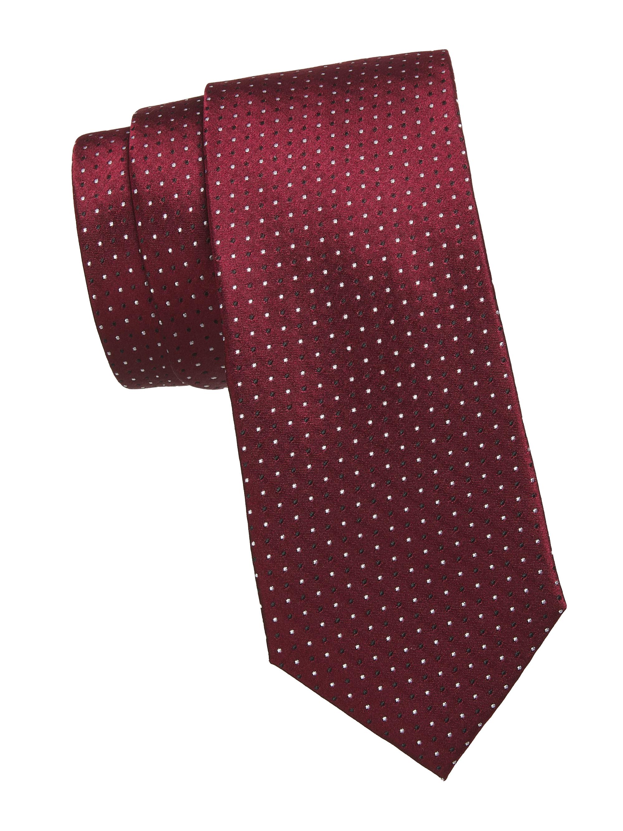 Click here for Saks Fifth Avenue Mens Pin Dot Silk Tie - Burgundy prices