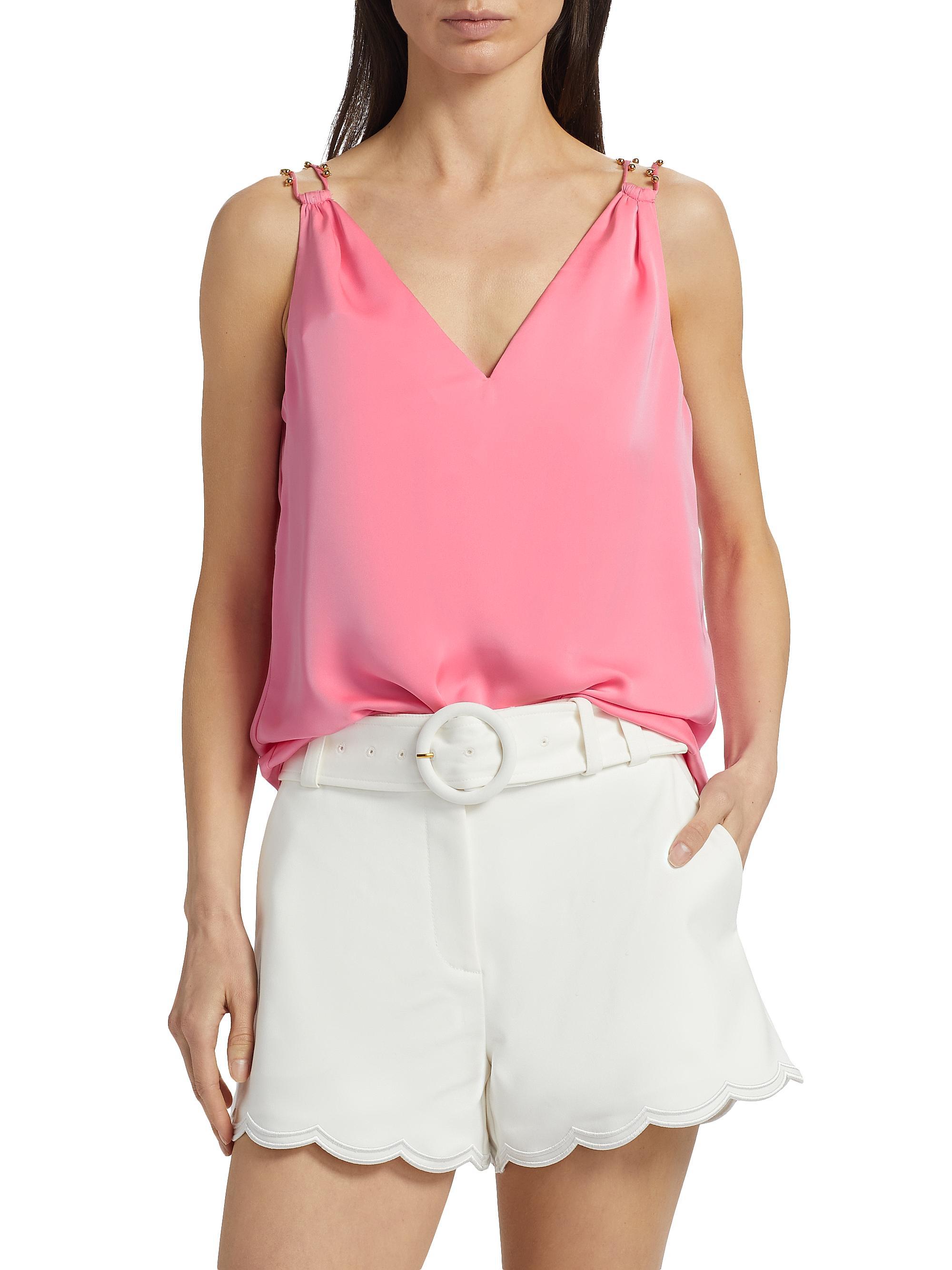 Click here for Ramy Brook Womens Sara Bead-Embellished V-Neck Top... prices