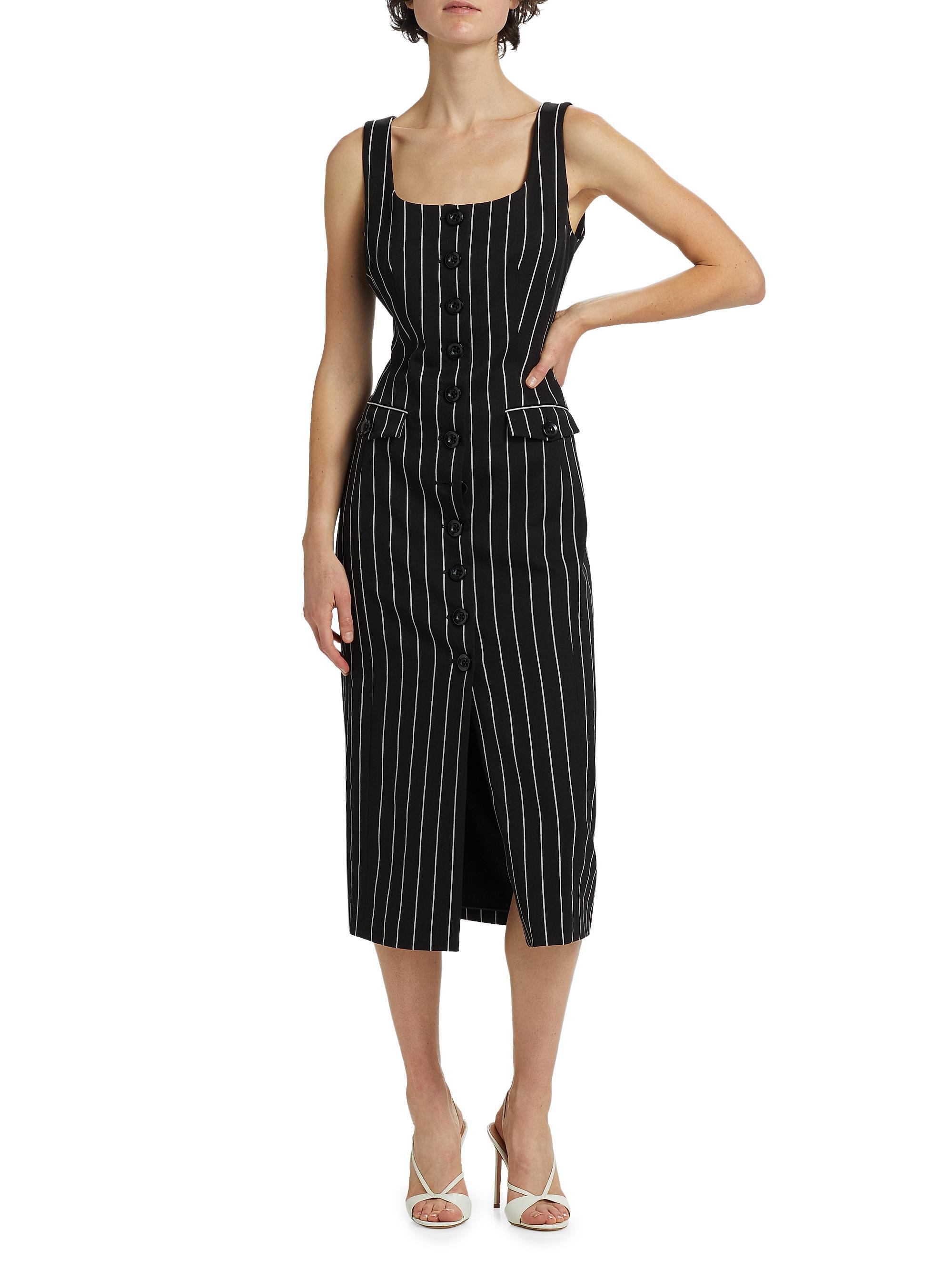 Click here for Toccin Womens Raven Striped Sleeveless Midi-Dress... prices