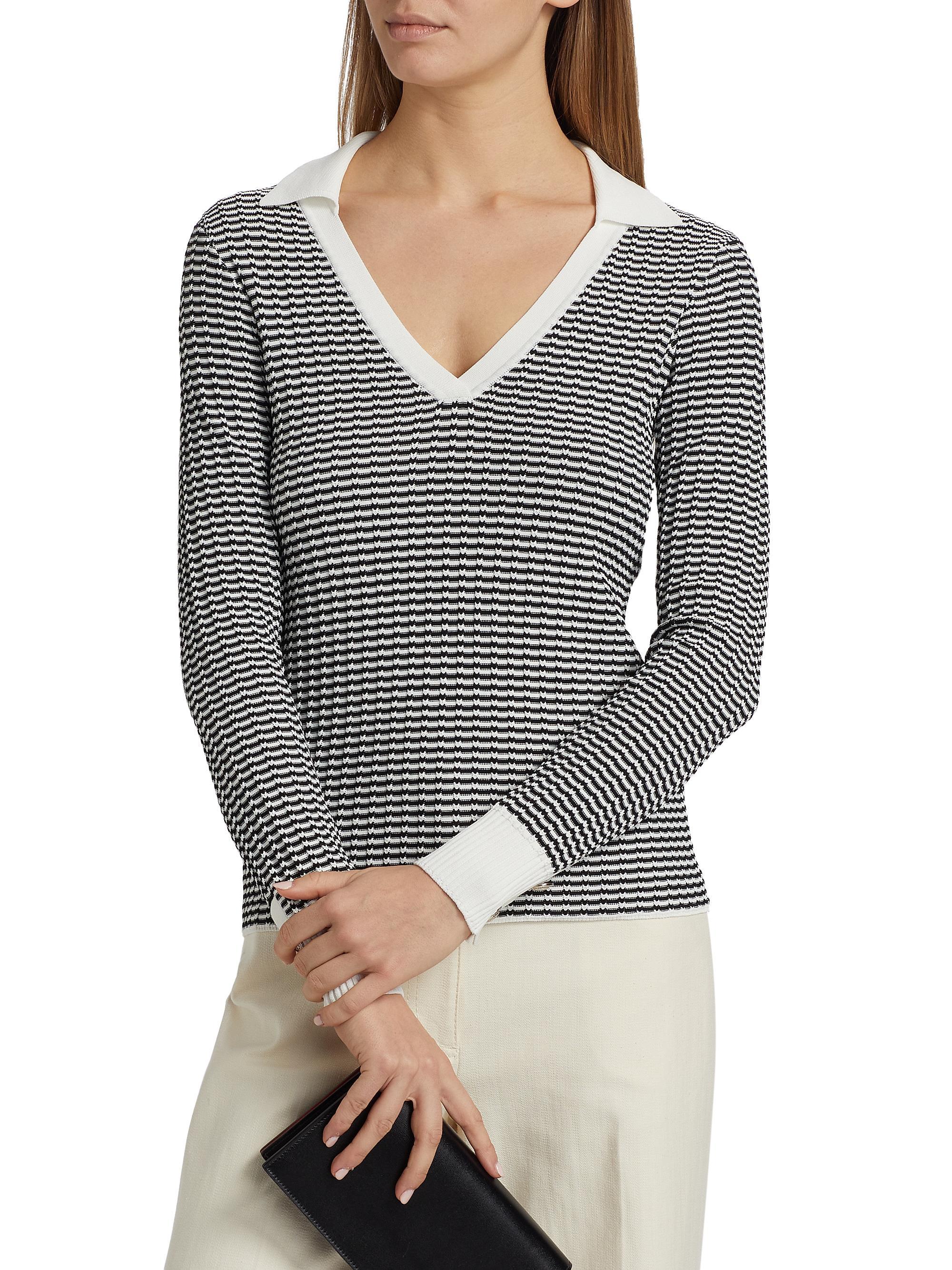 Click here for Elie Tahari Womens The Carlotta Open Collar Sweate... prices