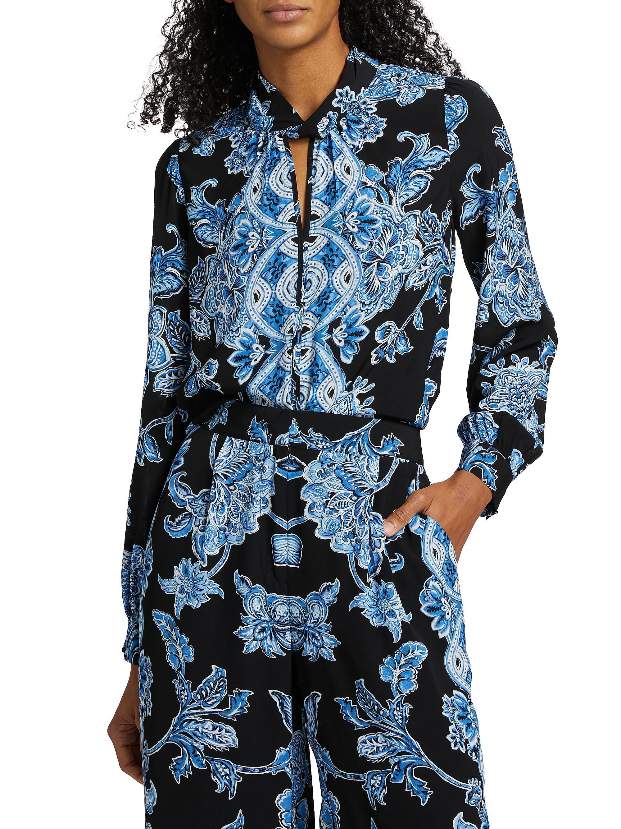 Click here for Elie Tahari Womens Skylar Floral Satin Long-Sleeve... prices