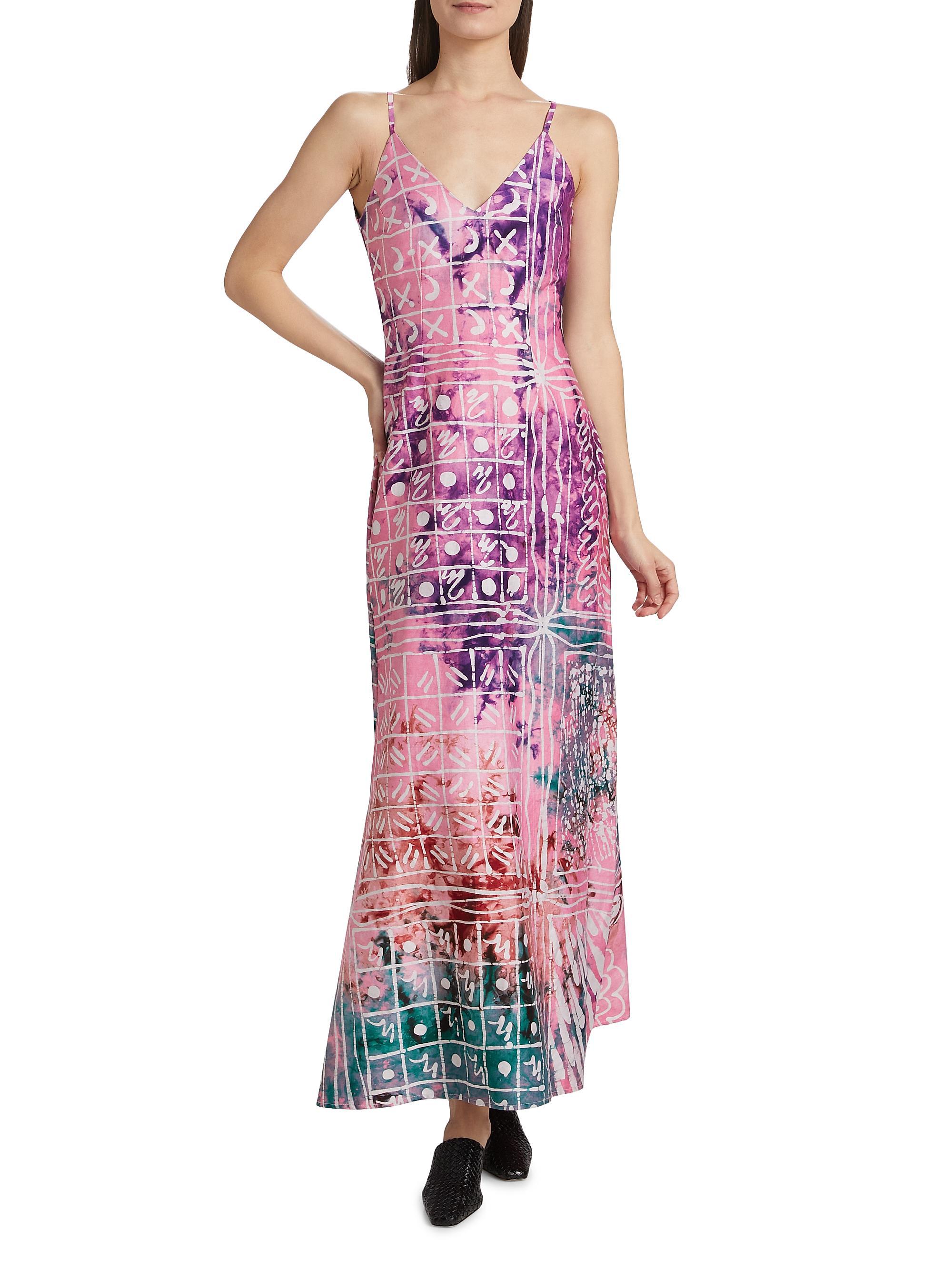 Click here for Busayo Womens Yemisi Hand-Painted Maxi Dress - Pin... prices