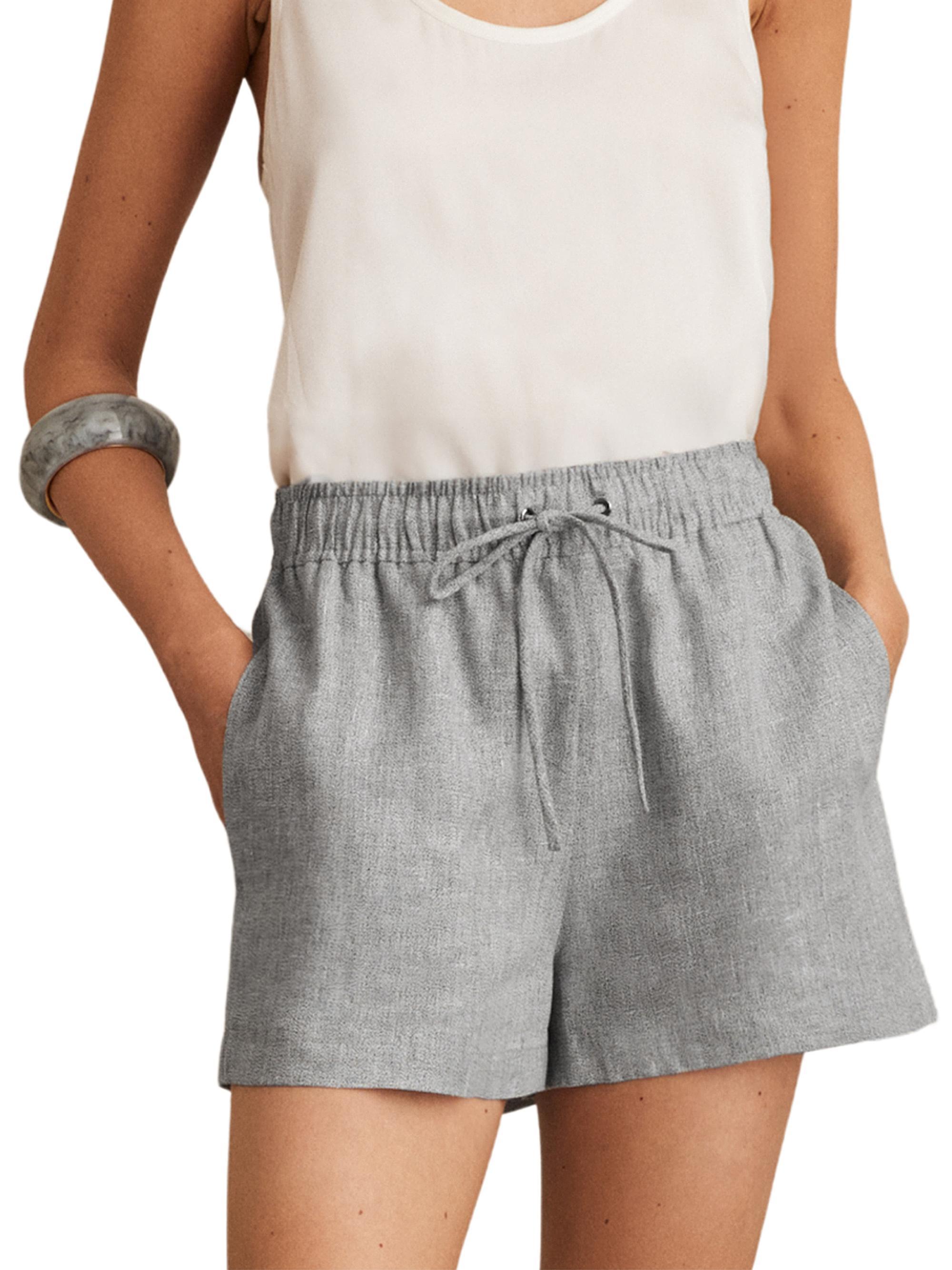 Click here for Reiss Womens Willow Drawstring Linen-Blend Shorts... prices