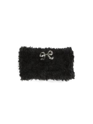 Karl Lagerfeld Paris Sequin Bow Faux Fur Headband on SALE | Saks OFF 5TH