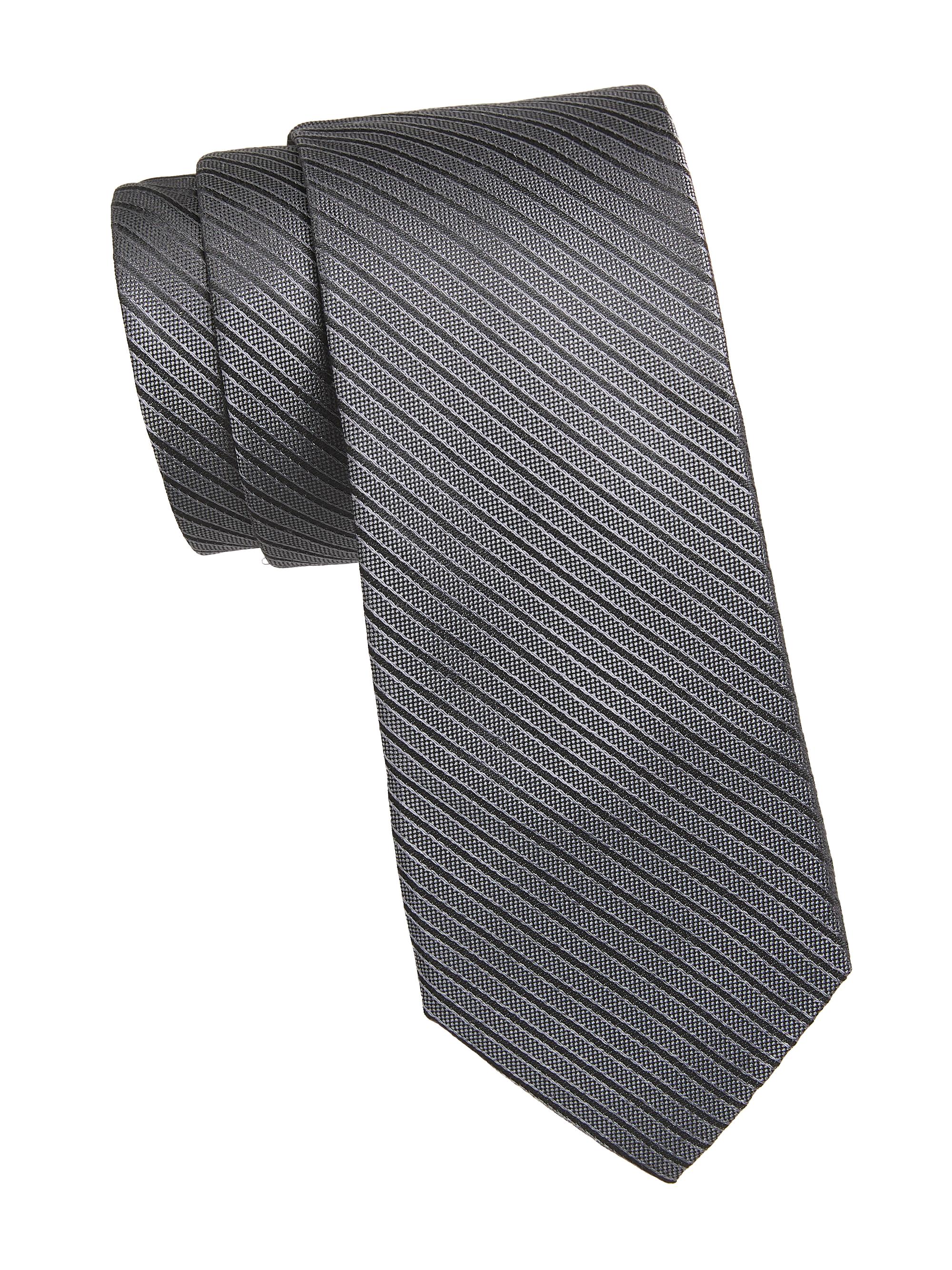 Click here for Hickey Freeman Mens Striped Silk Tie - Black White prices