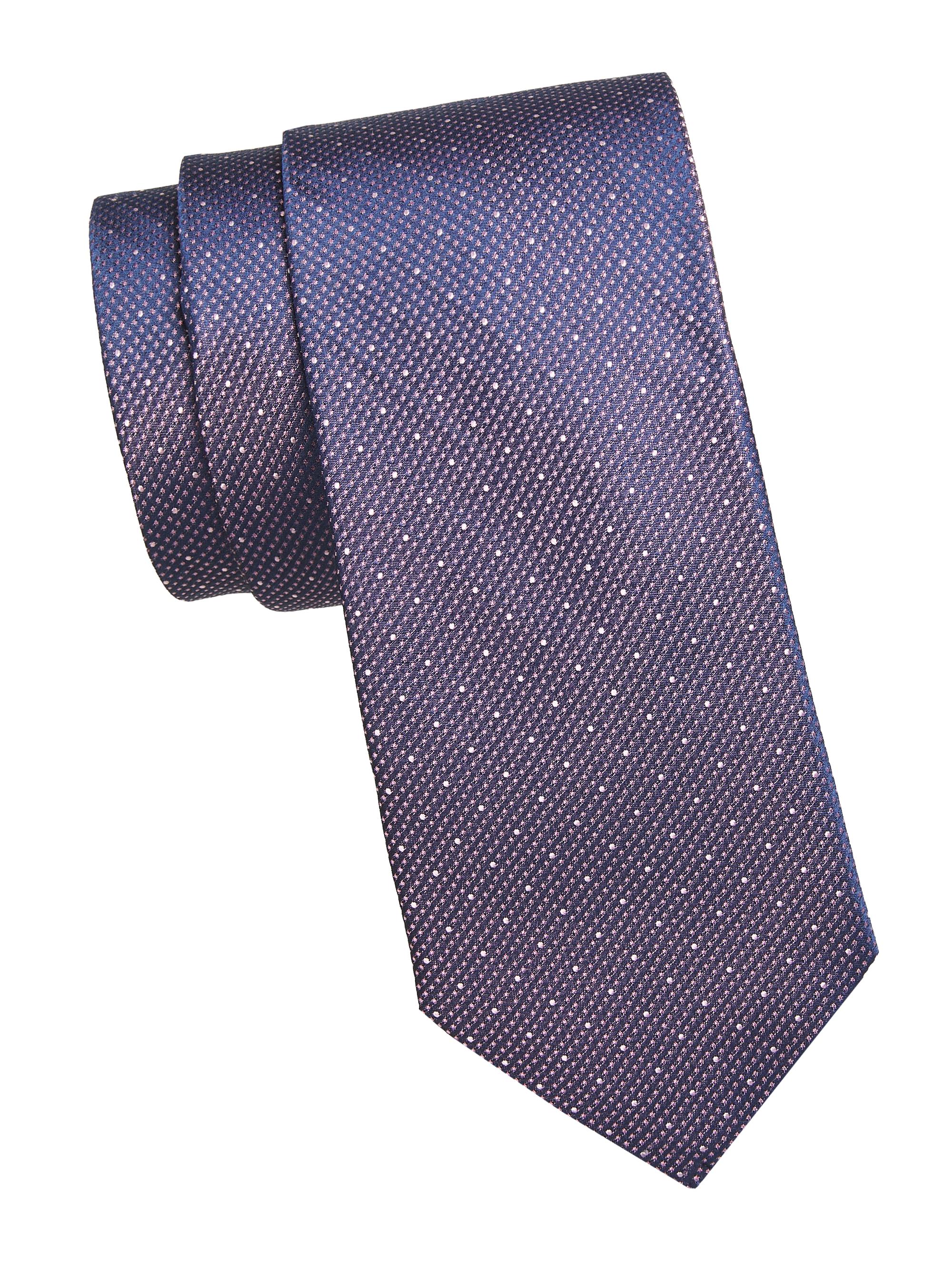 Click here for Hickey Freeman Mens Dotted Silk Tie - Navy Pink prices