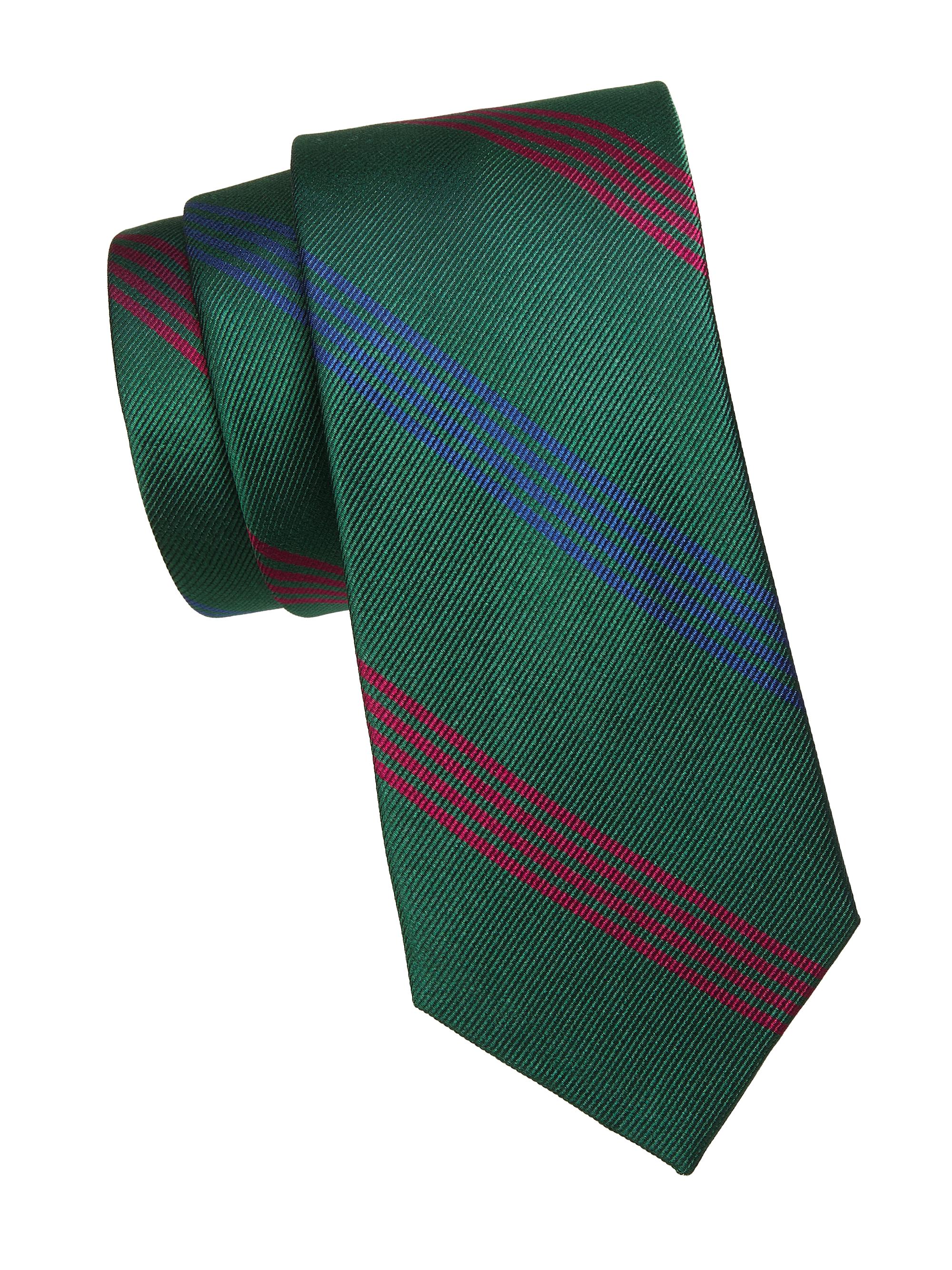 Click here for Ben Sherman Mens Striped Silk Tie - Hunter Green prices