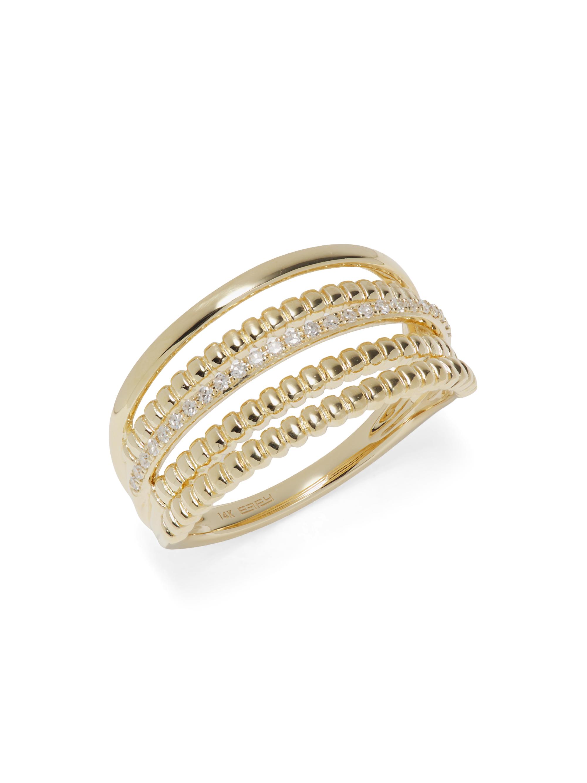 Click here for Effy Womens 14K Yellow Gold & 0.10 TCW Diamond Rin... prices