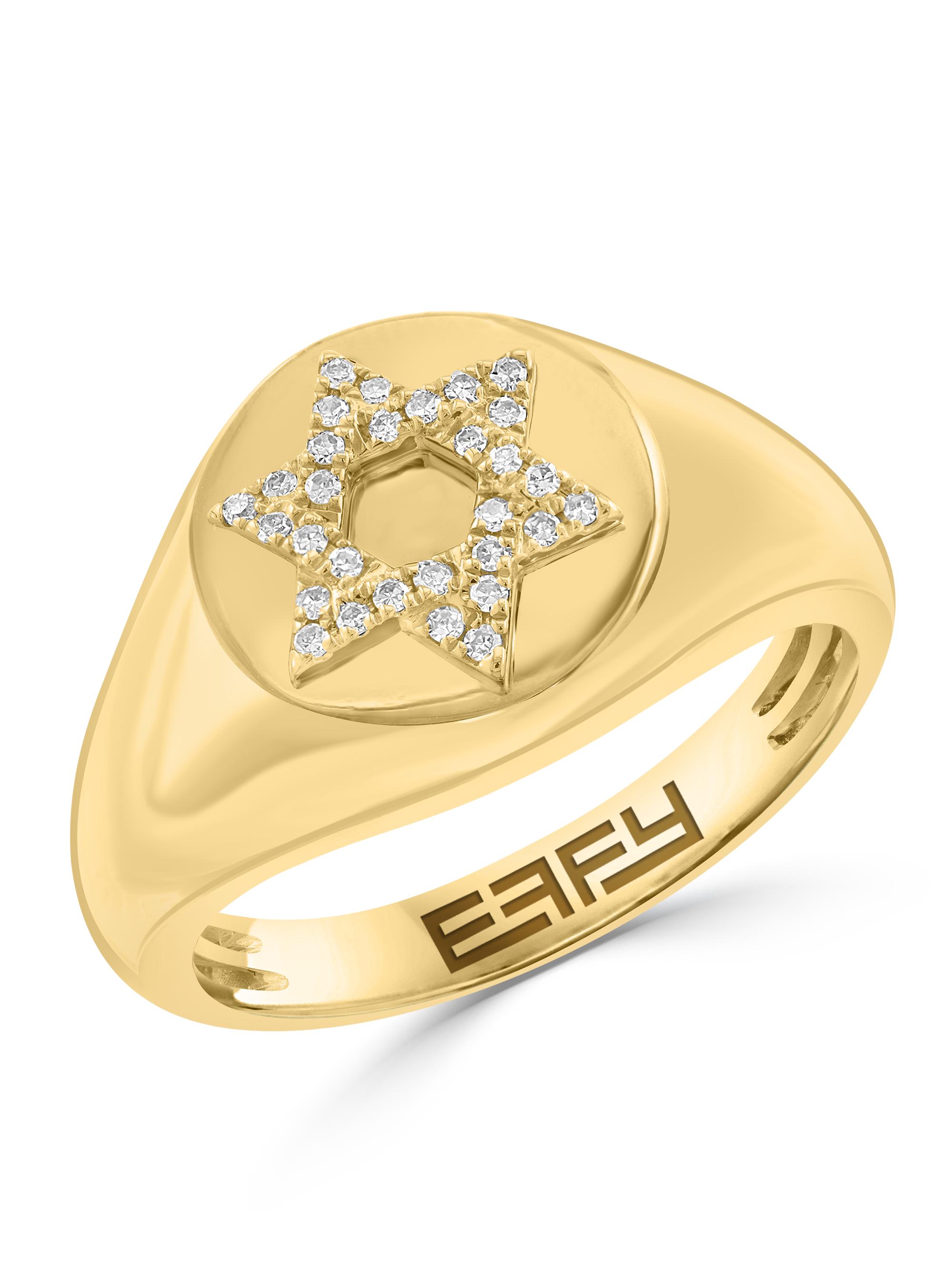 Click here for Effy Womens 14K Yellow Gold & 0.08 TCW Diamond Sig... prices