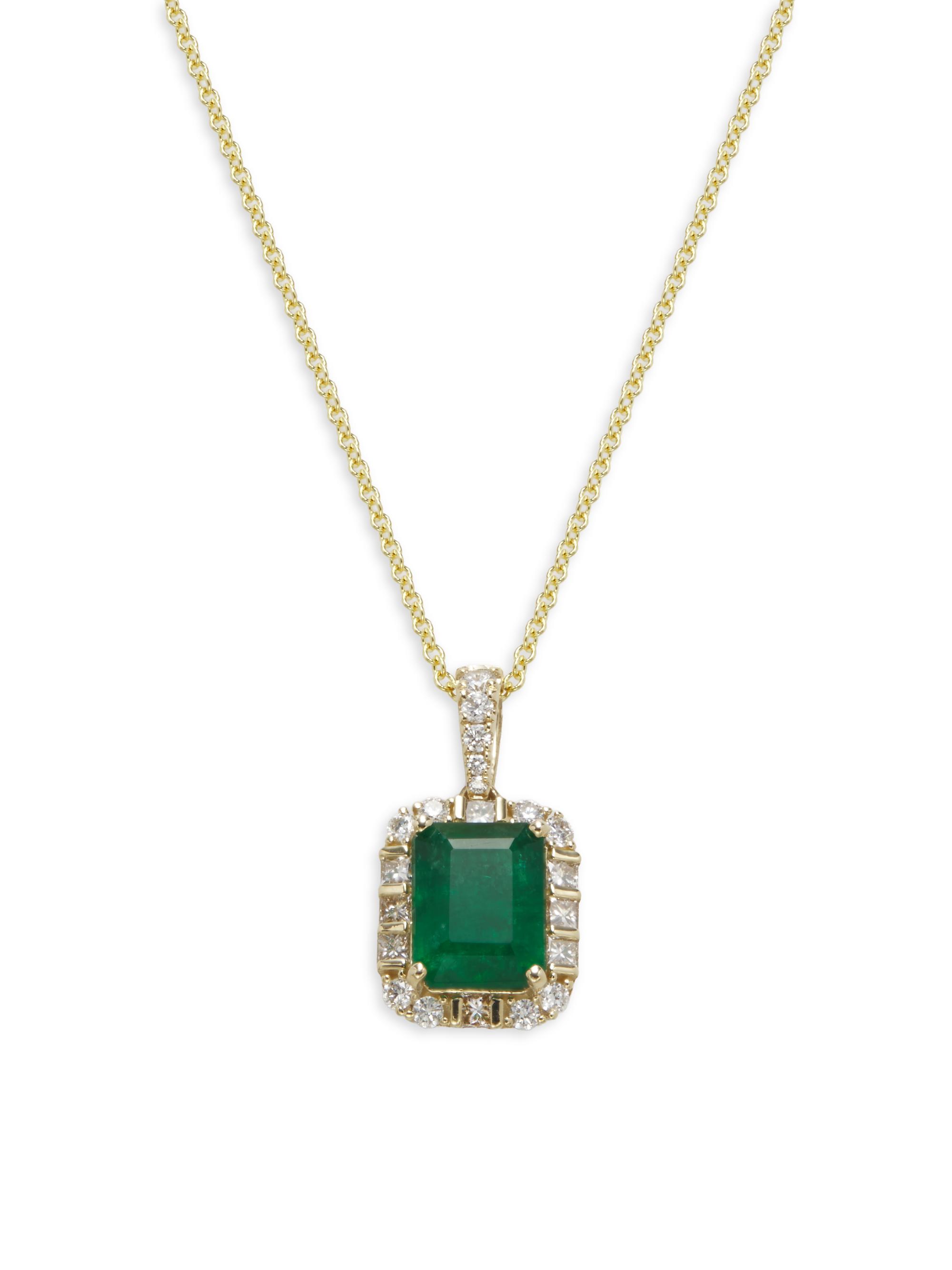 Click here for Effy Womens 14K Yellow Gold  Emerald & 0.47 TCW Di... prices