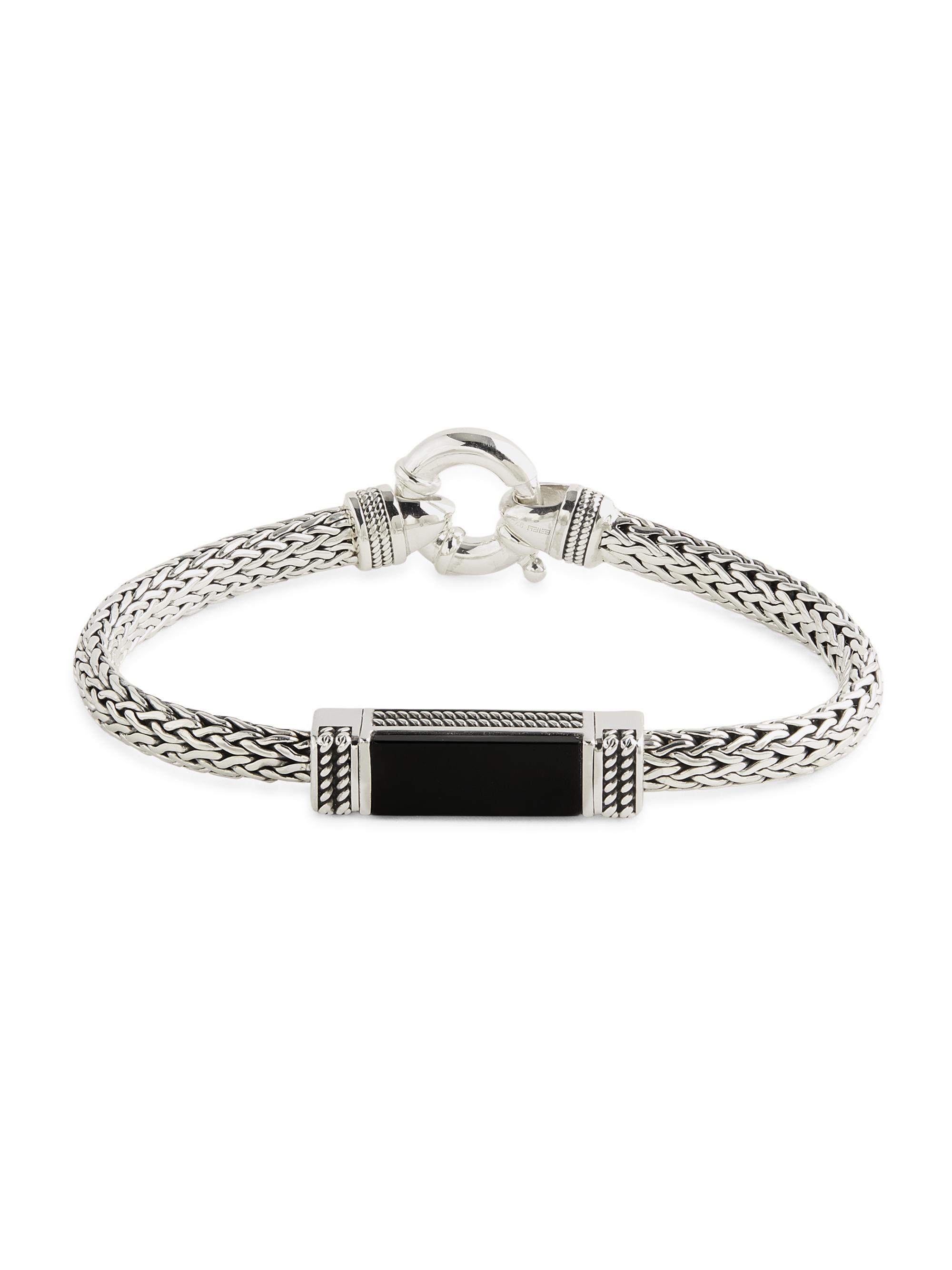 Click here for Effy Mens Sterling Silver & 3.99 TCW Onyx Bracelet... prices