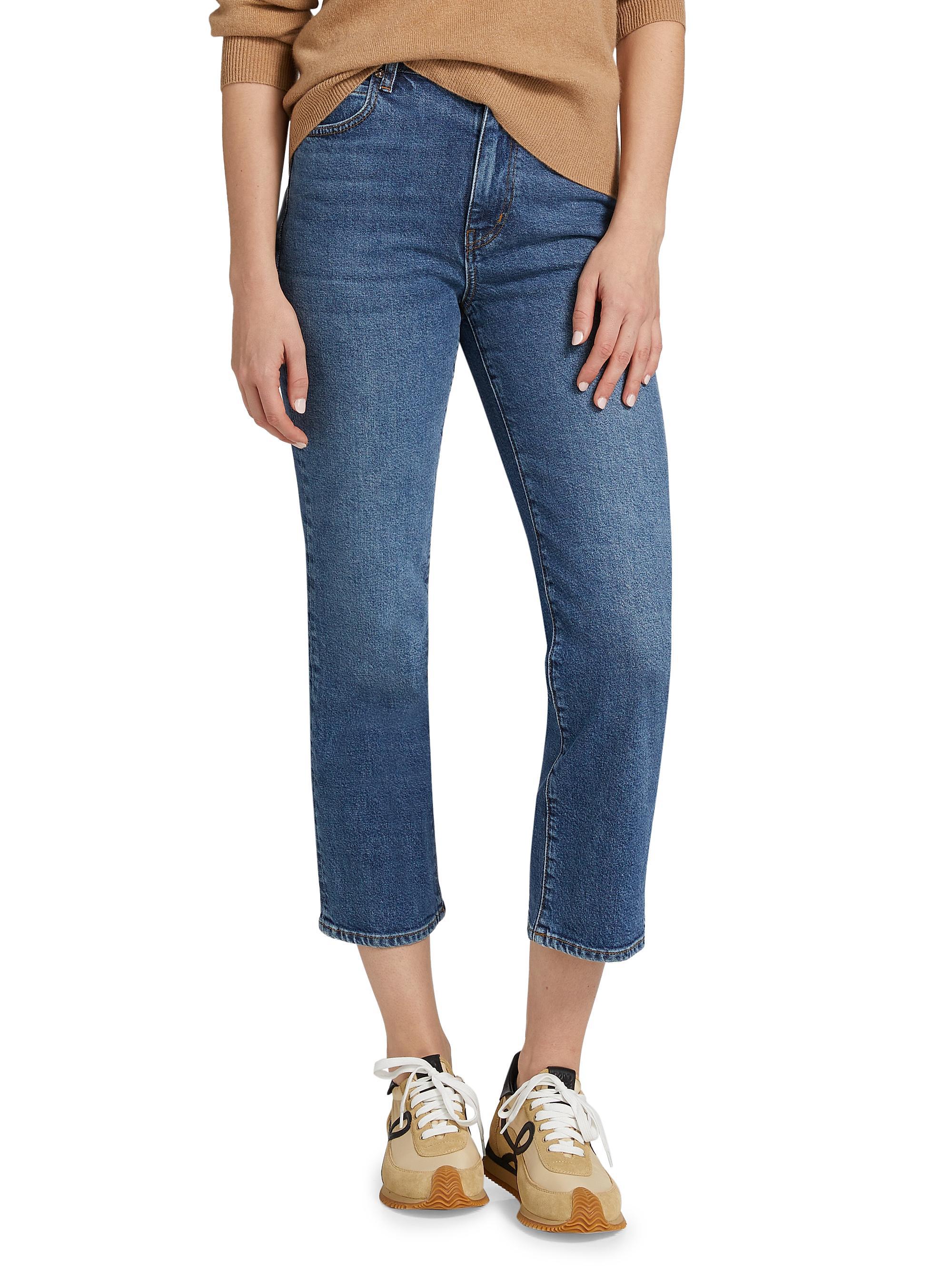 Click here for Frame Womens Ruler Crop High-Rise Jeans - Rival -... prices