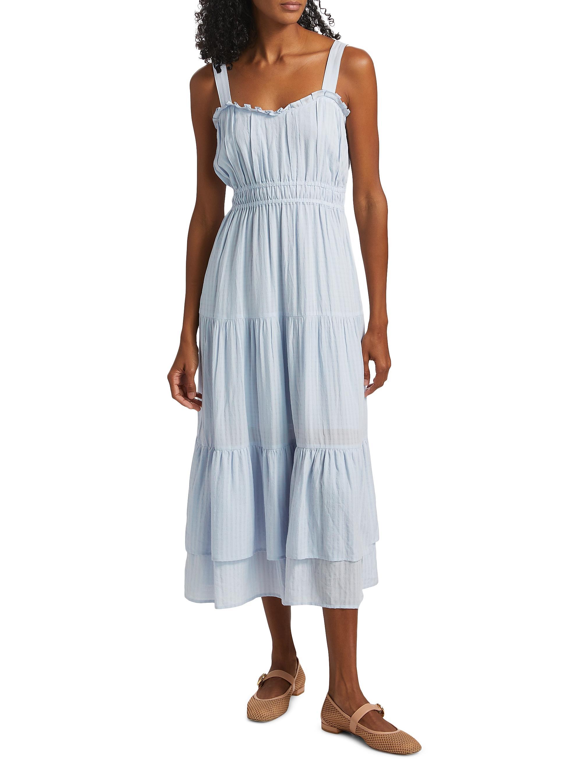 Click here for Paige Womens Persimmon Tiered Maxi Dress - Blue Be... prices